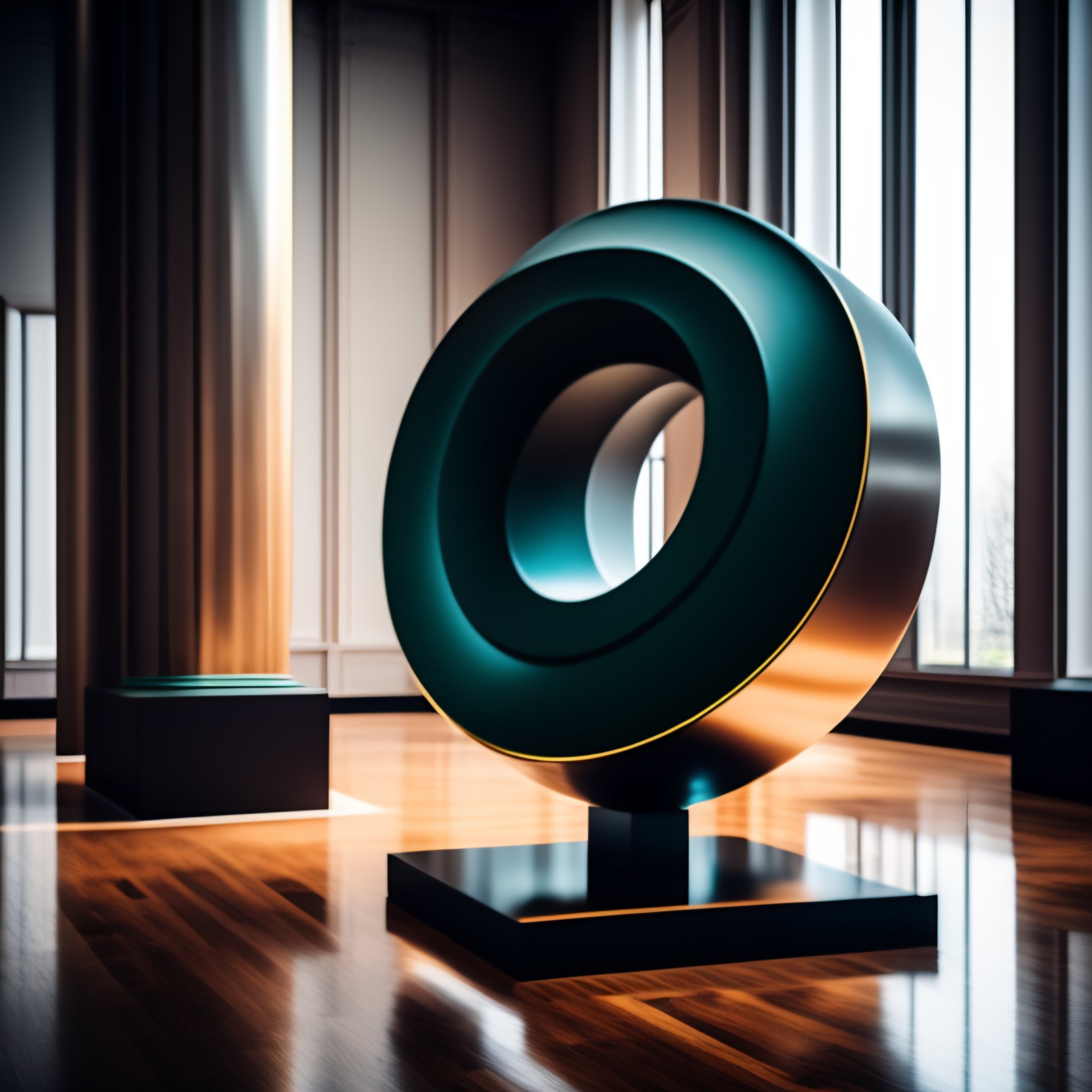 Lexica - Photo of an abstract sculpture in a museum