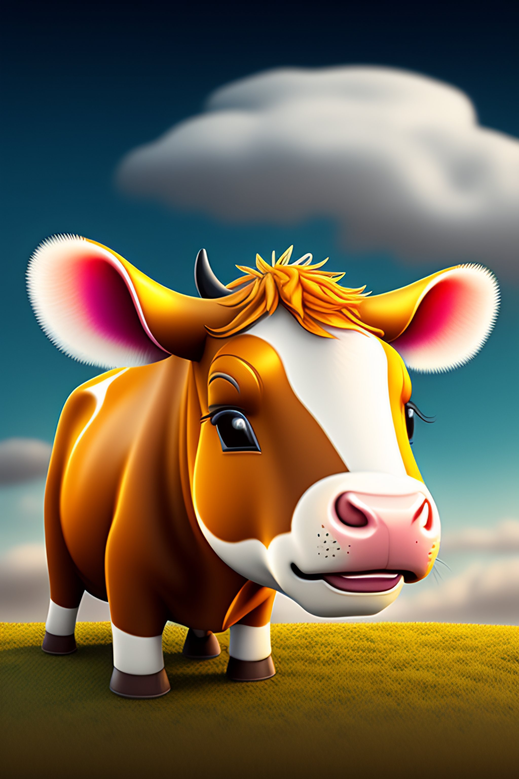 Lexica - Cartoon children book cow