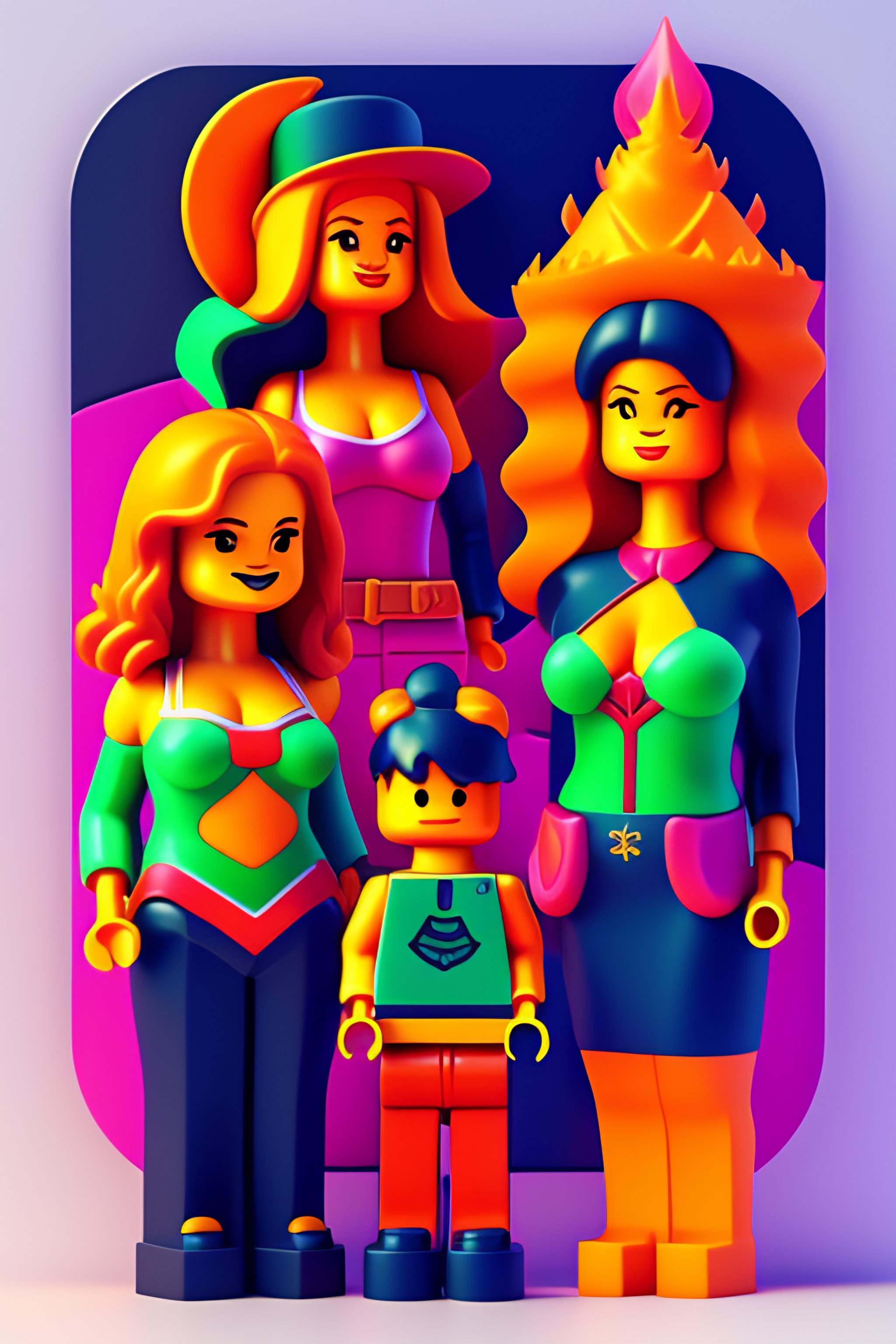 Lexica - Lego characters, group of scantily dressed women, coloring ...