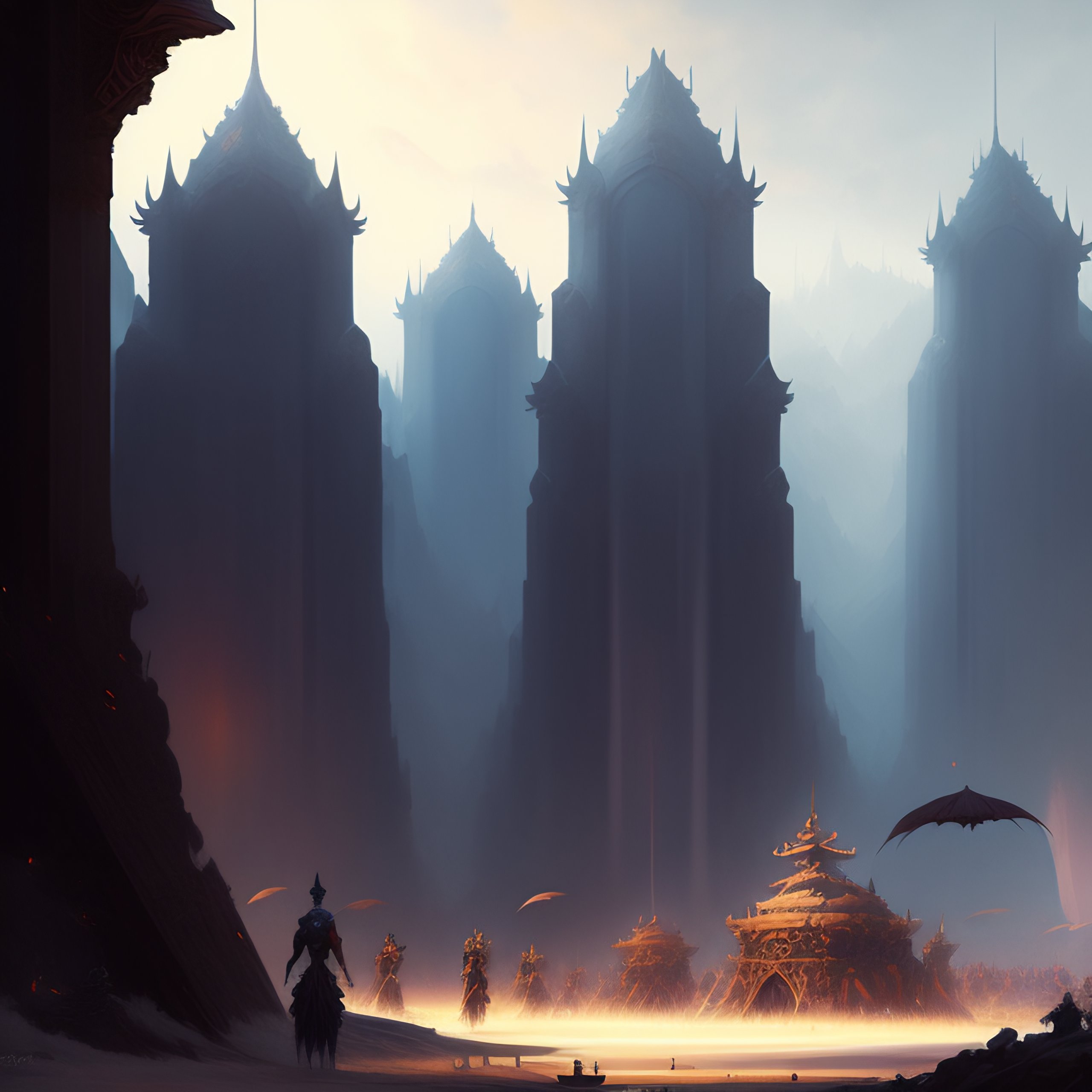 Lexica - A group of giant mostrous fomorians, by greg rutkowski