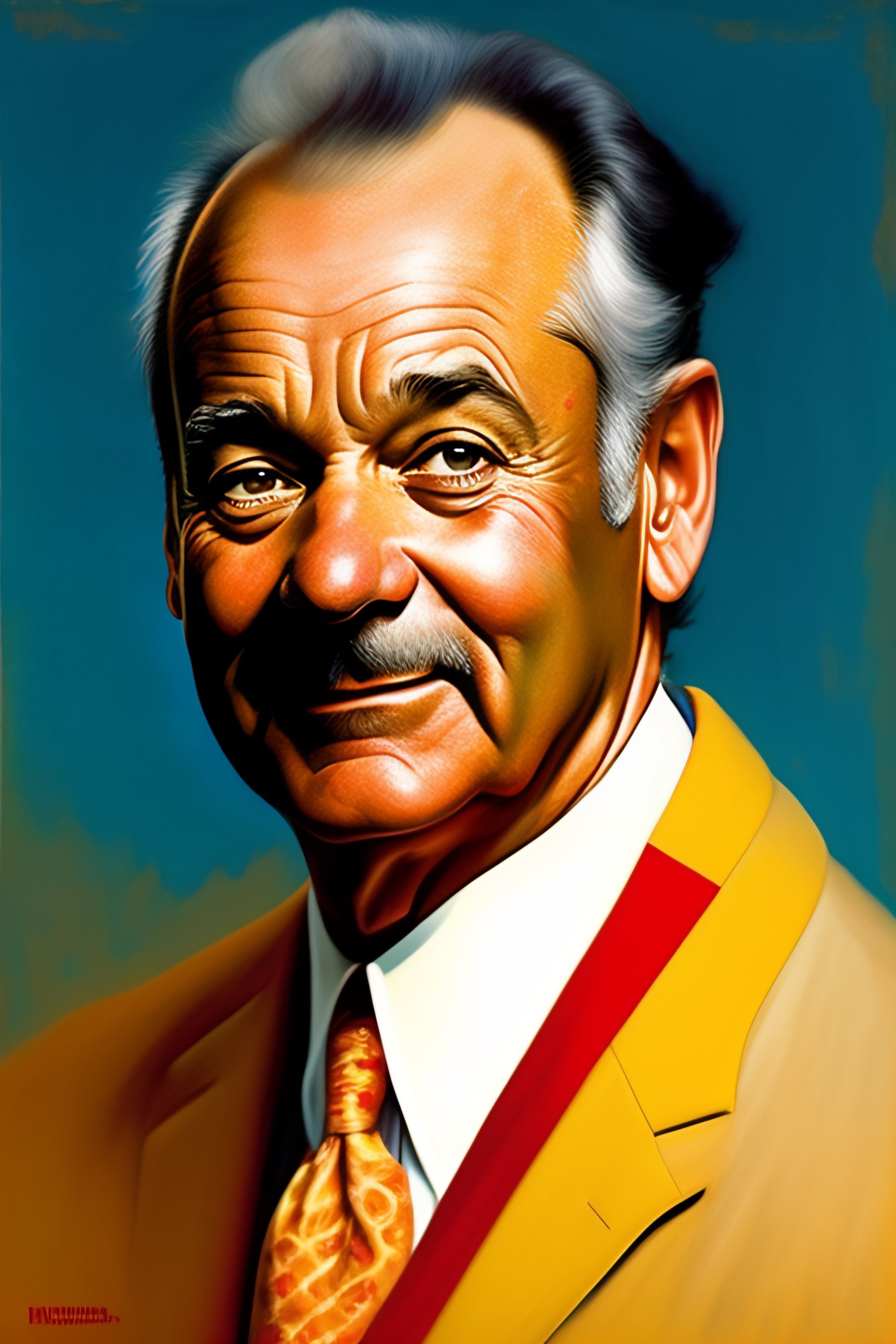 Lexica - Bill murray portrait art by norman rockwell bright colors