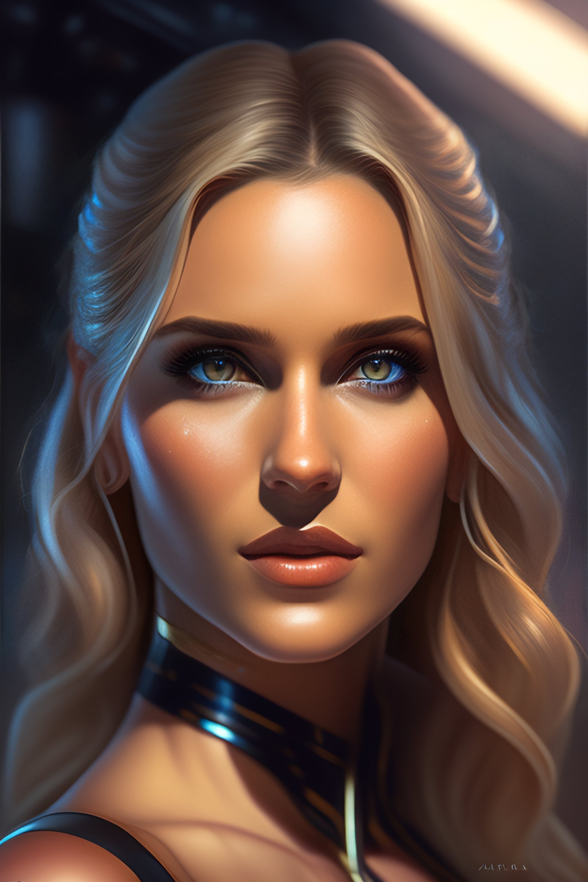 Lexica - Bladerunner cyberpunk portrait of Mia Malkova, beautiful face ...