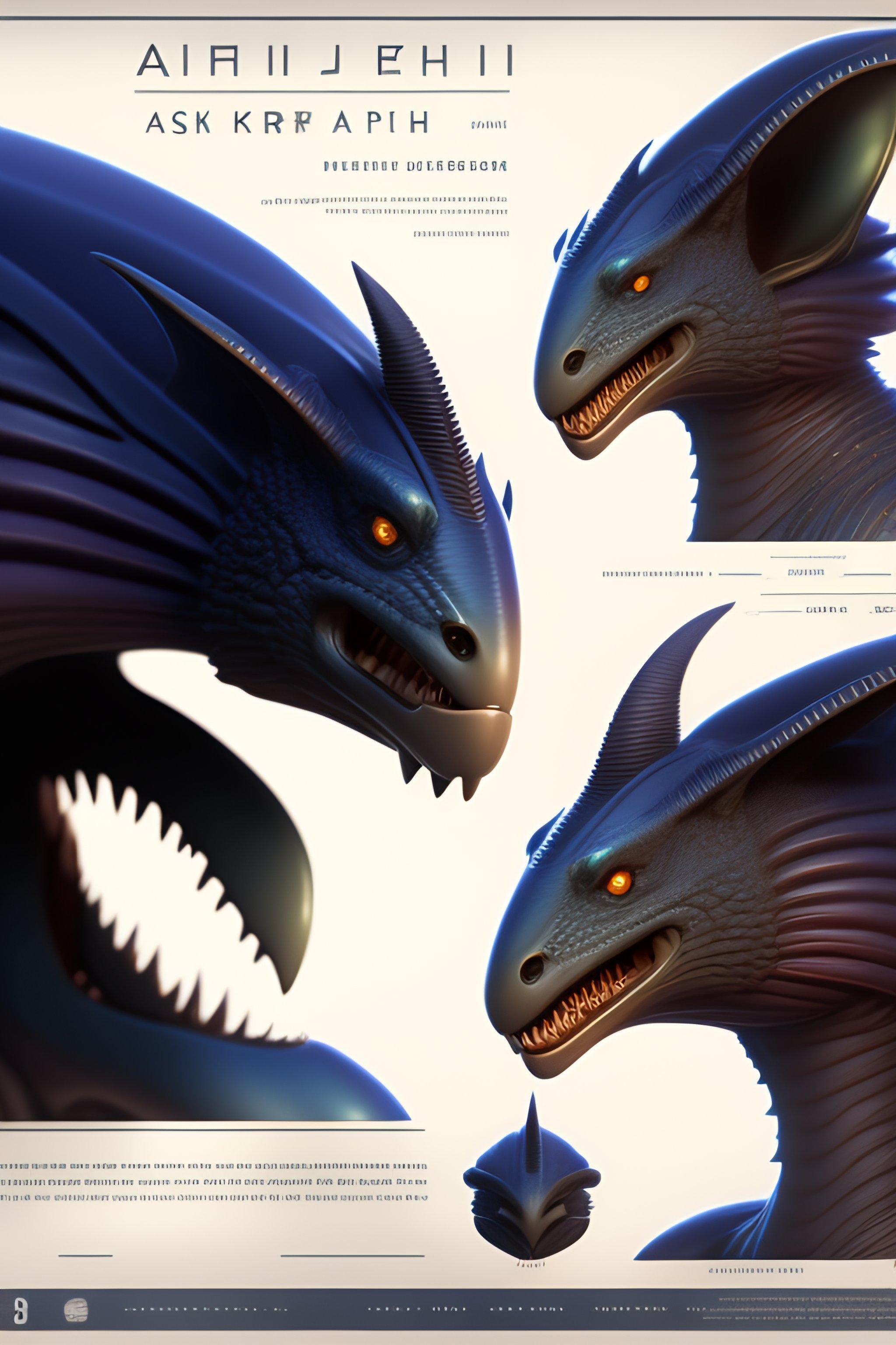 Lexica - Photo real alien monster model sheet