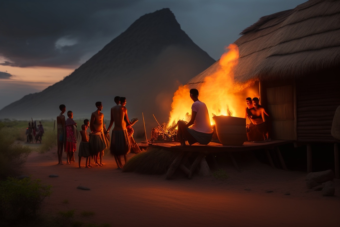 Lexica - Primitive tribal groups gather in the middle of the village ...