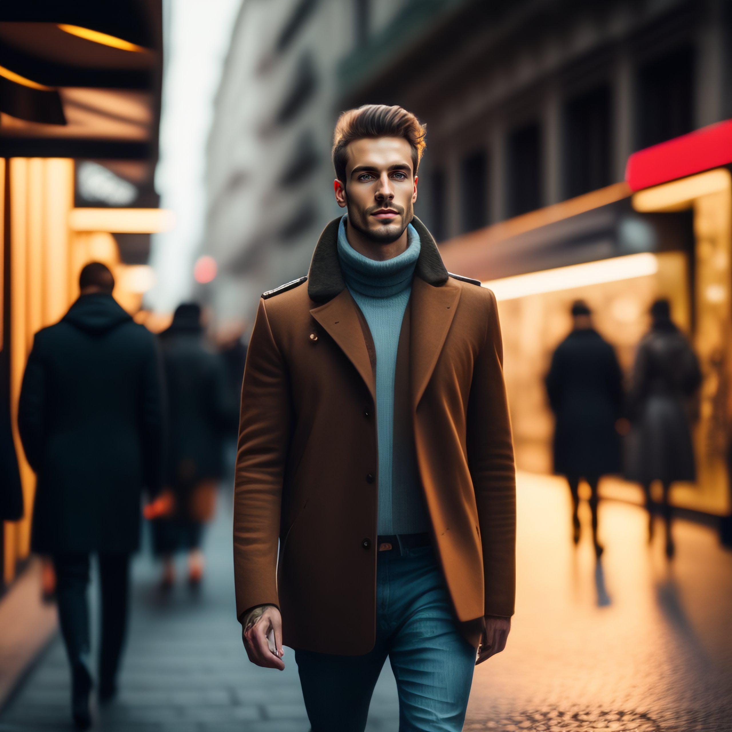 Lexica - Image of a german man in his 20s walking in the middle of a ...