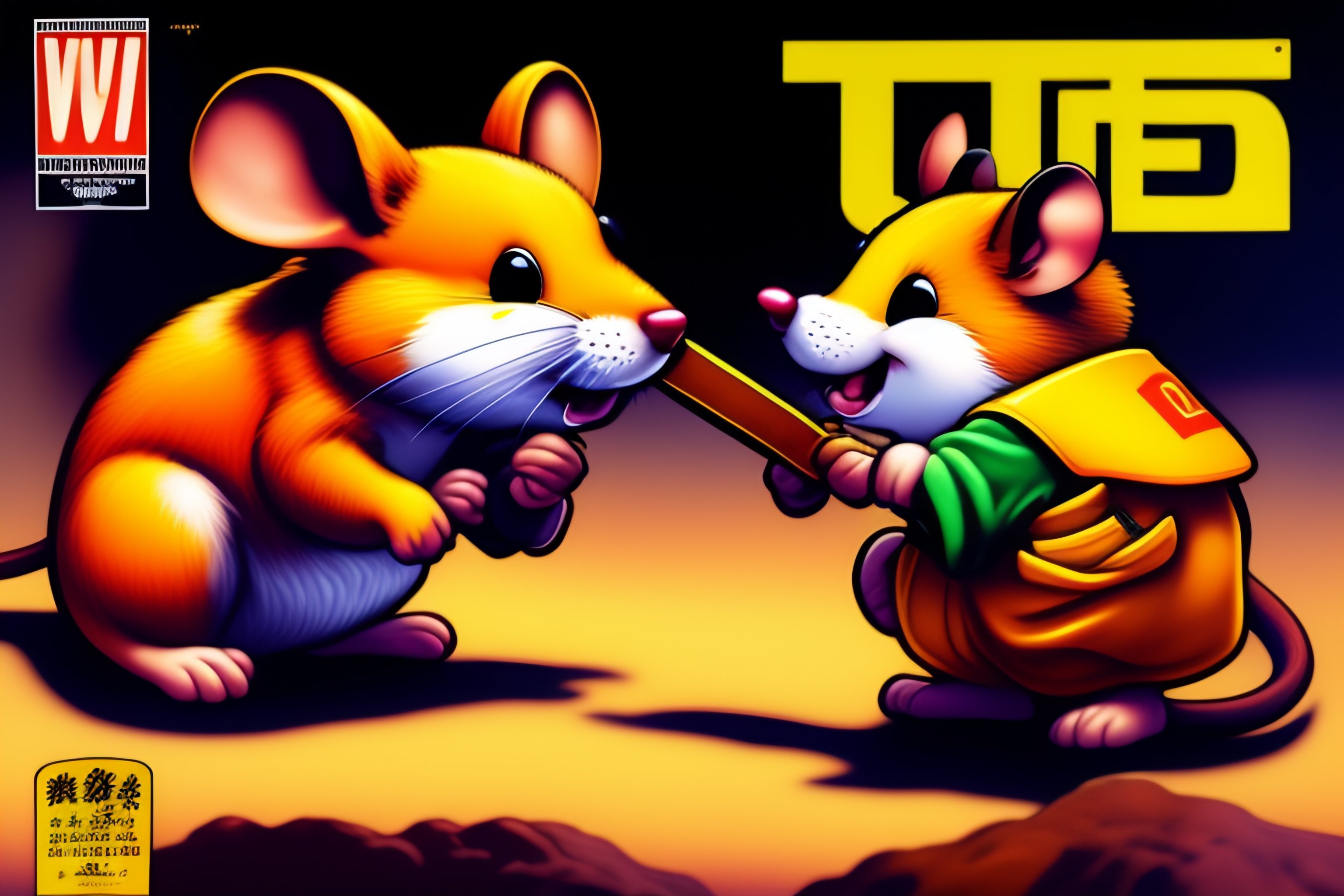 Lexica - The Mouse with melee weapons fight eachover on Manga Book Cover
