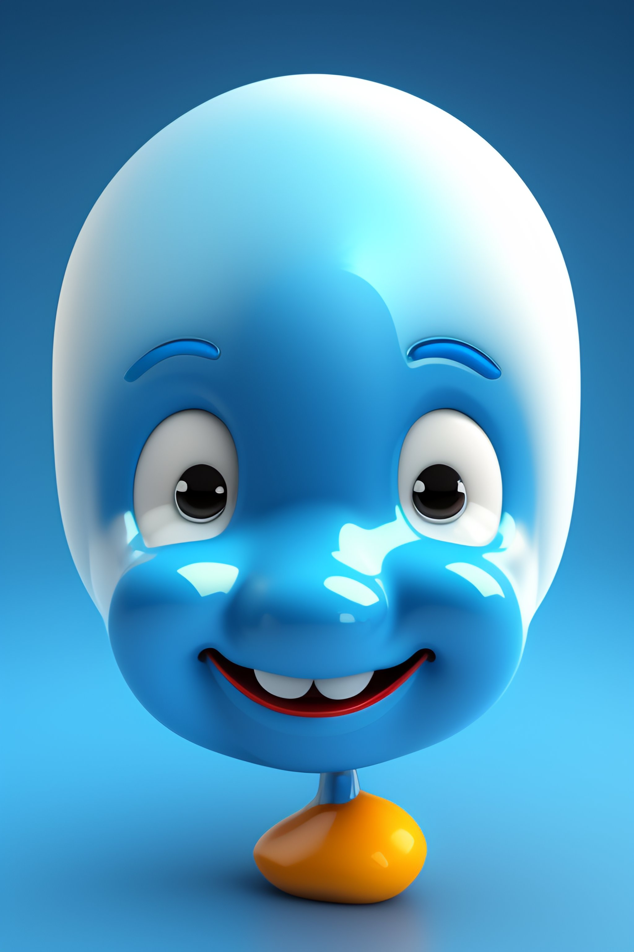 Lexica - A 3d blue cartoon face car smiling, fantasy, cute, dreamlike ...