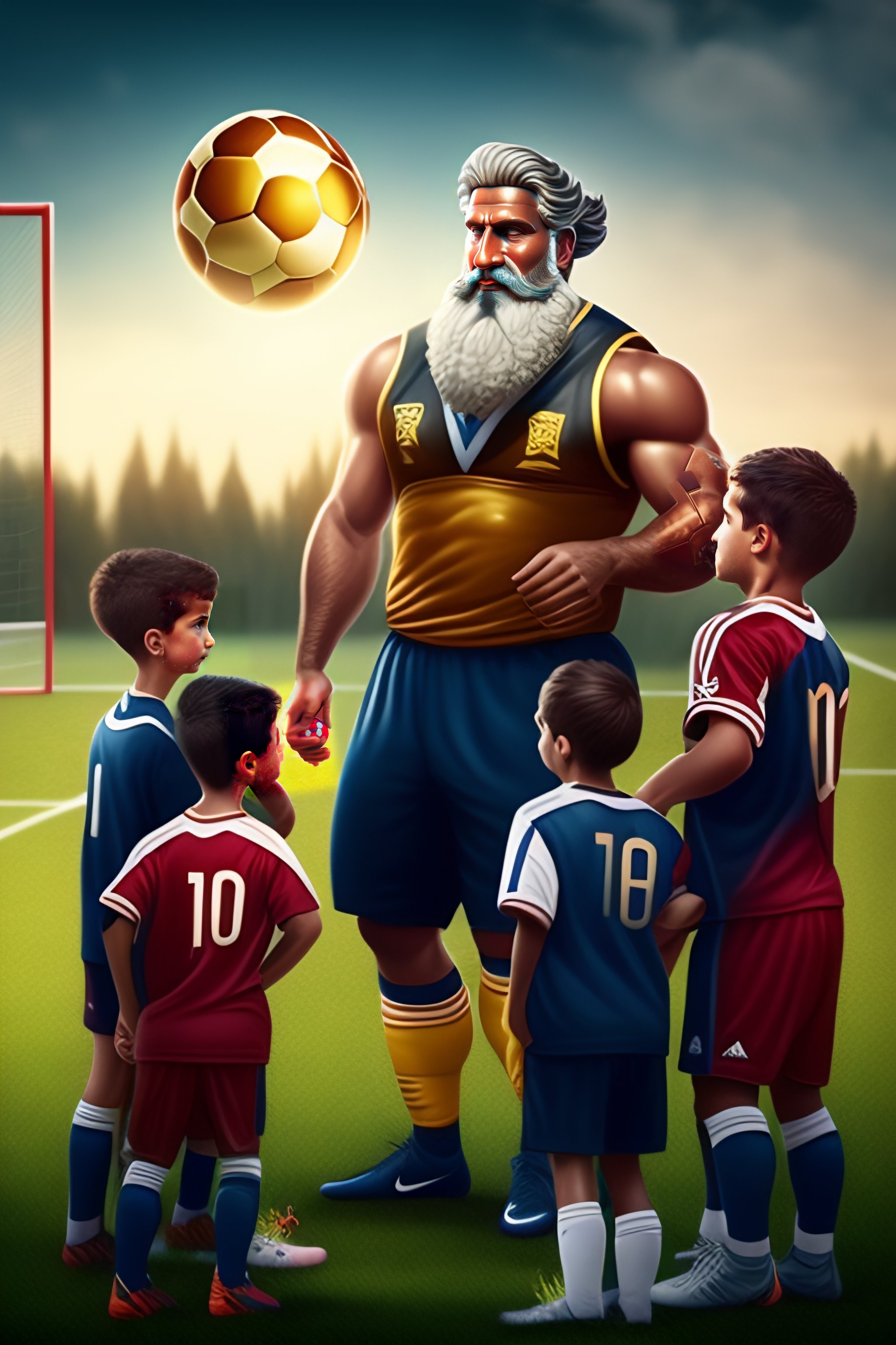 Lexica - ANCIENT GREEK GOD ZEUS TEACHING KIDS SOCCER
