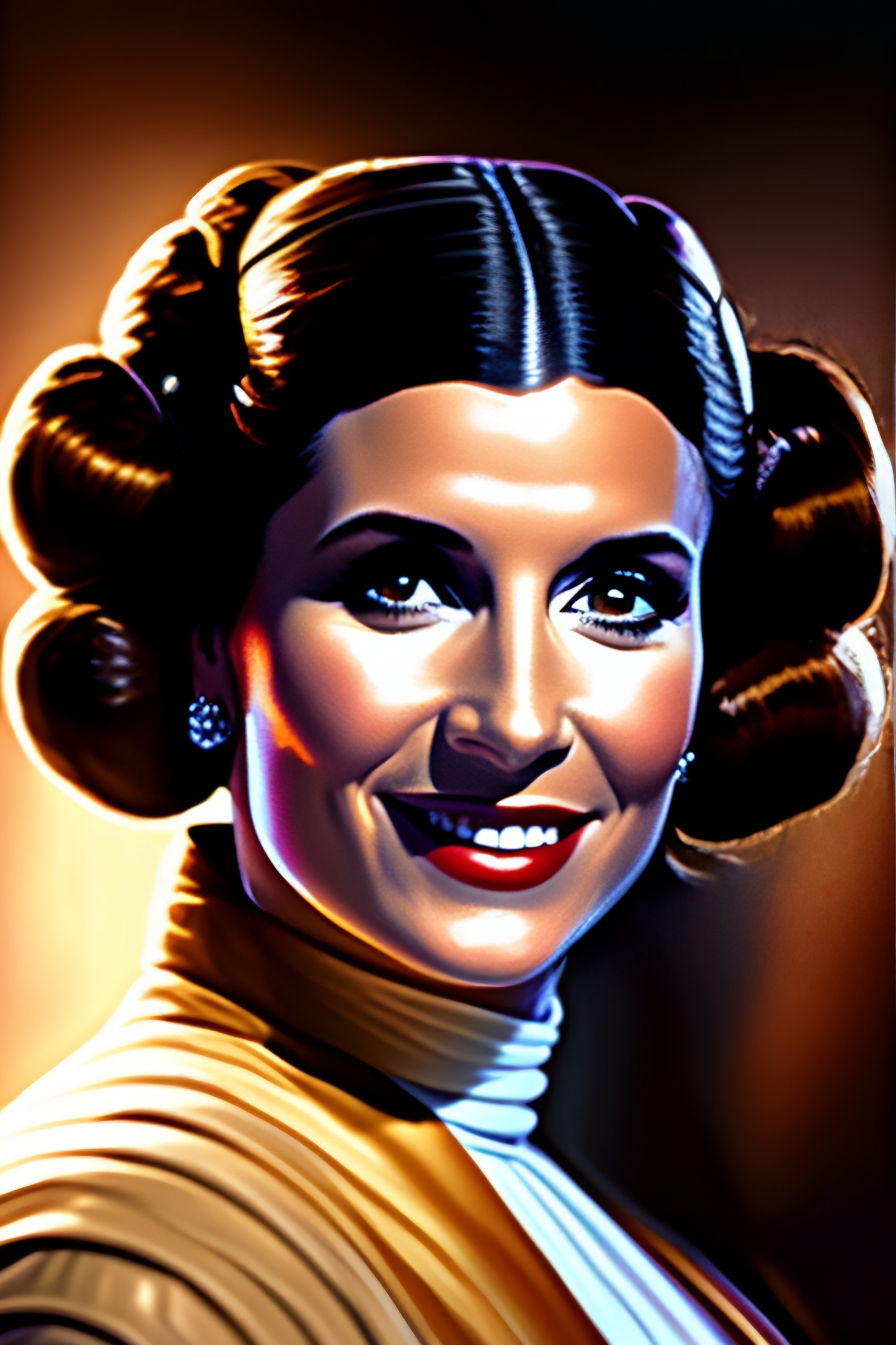 Lexica - Portrait of princess leia star wars taking a selfie smiling ...
