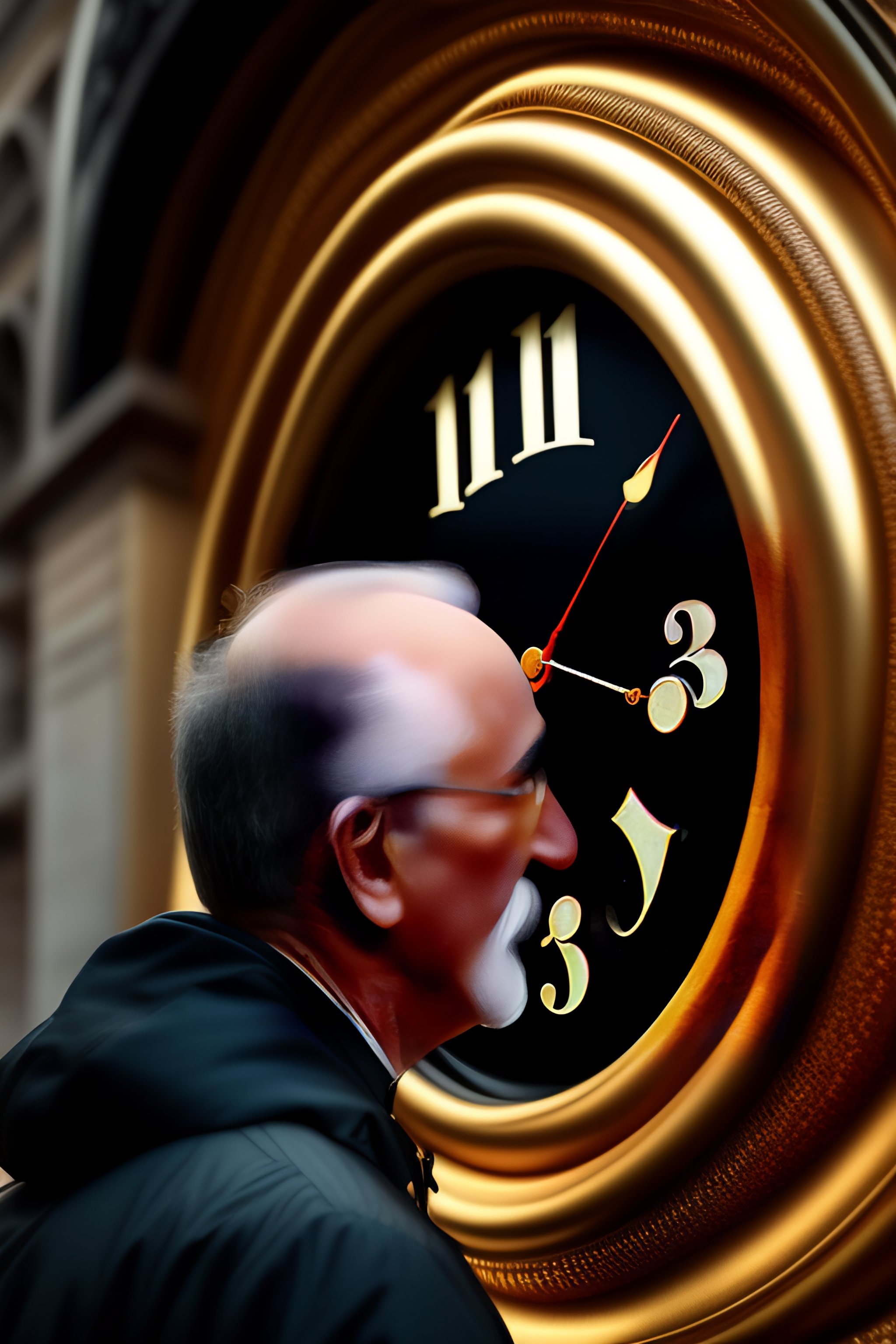 Lexica - Man being consumed by time, clock, 4k, realistic, high level ...