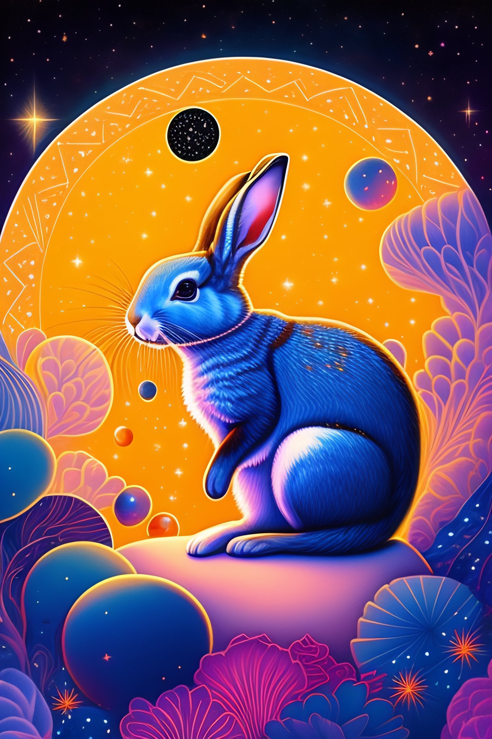 Lexica - 2023 new year card for A lost sci-fi rabbit, space rabbit, interstellar black hole, by ...