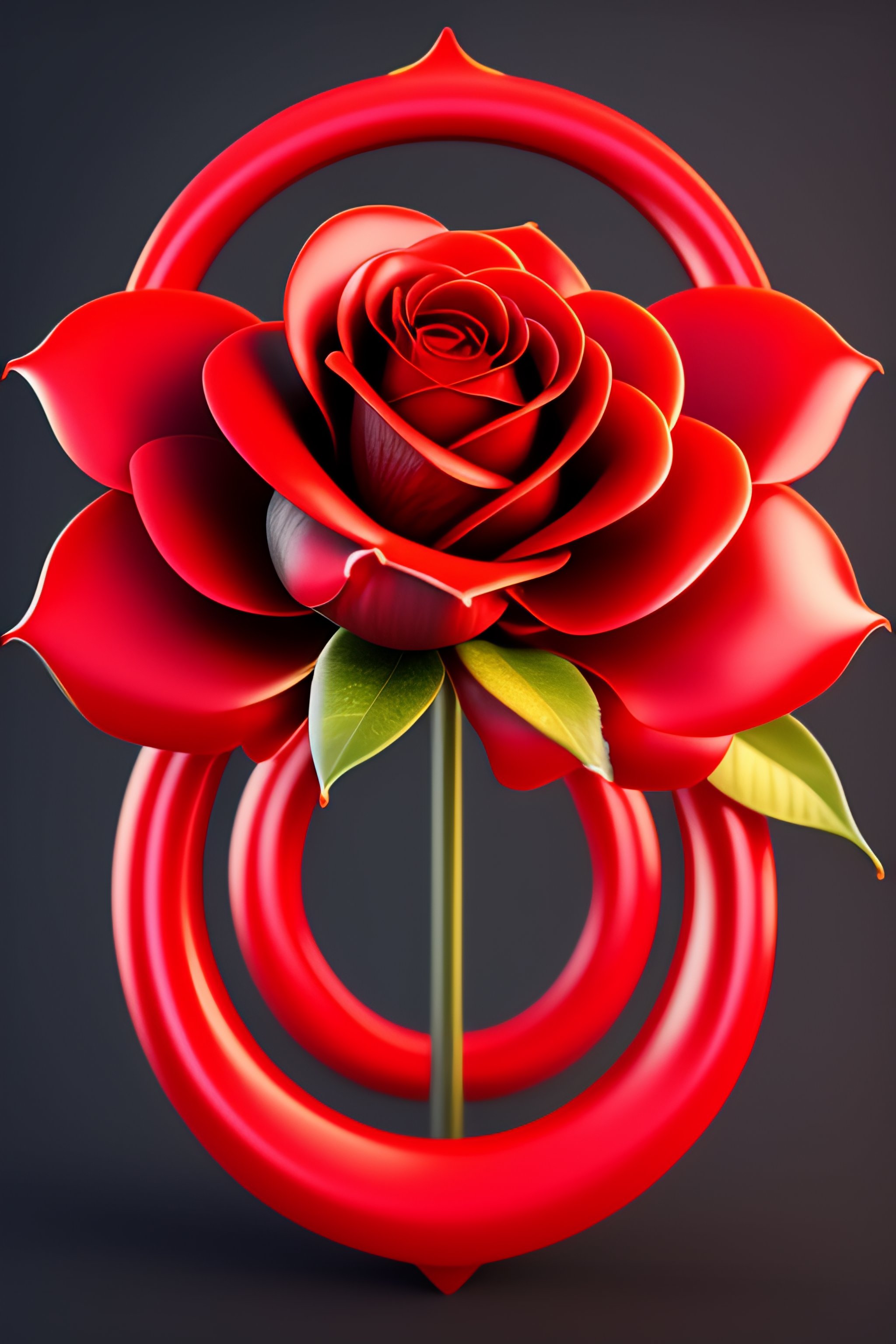 Lexica - Four red roses intertwined in the shape of a cross, hyper ...