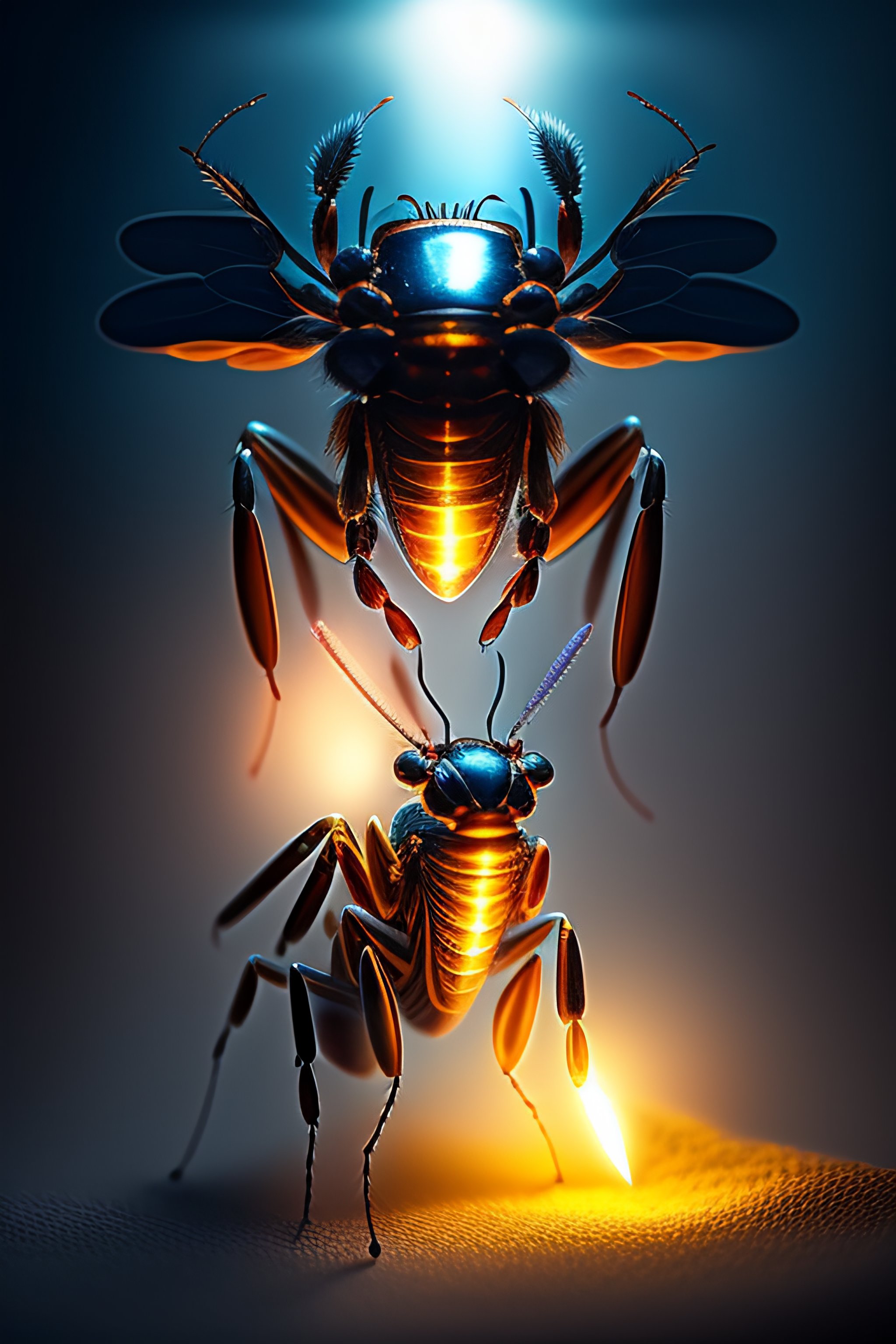 Lexica - Four armed insect humanoid weilding a sword made of light