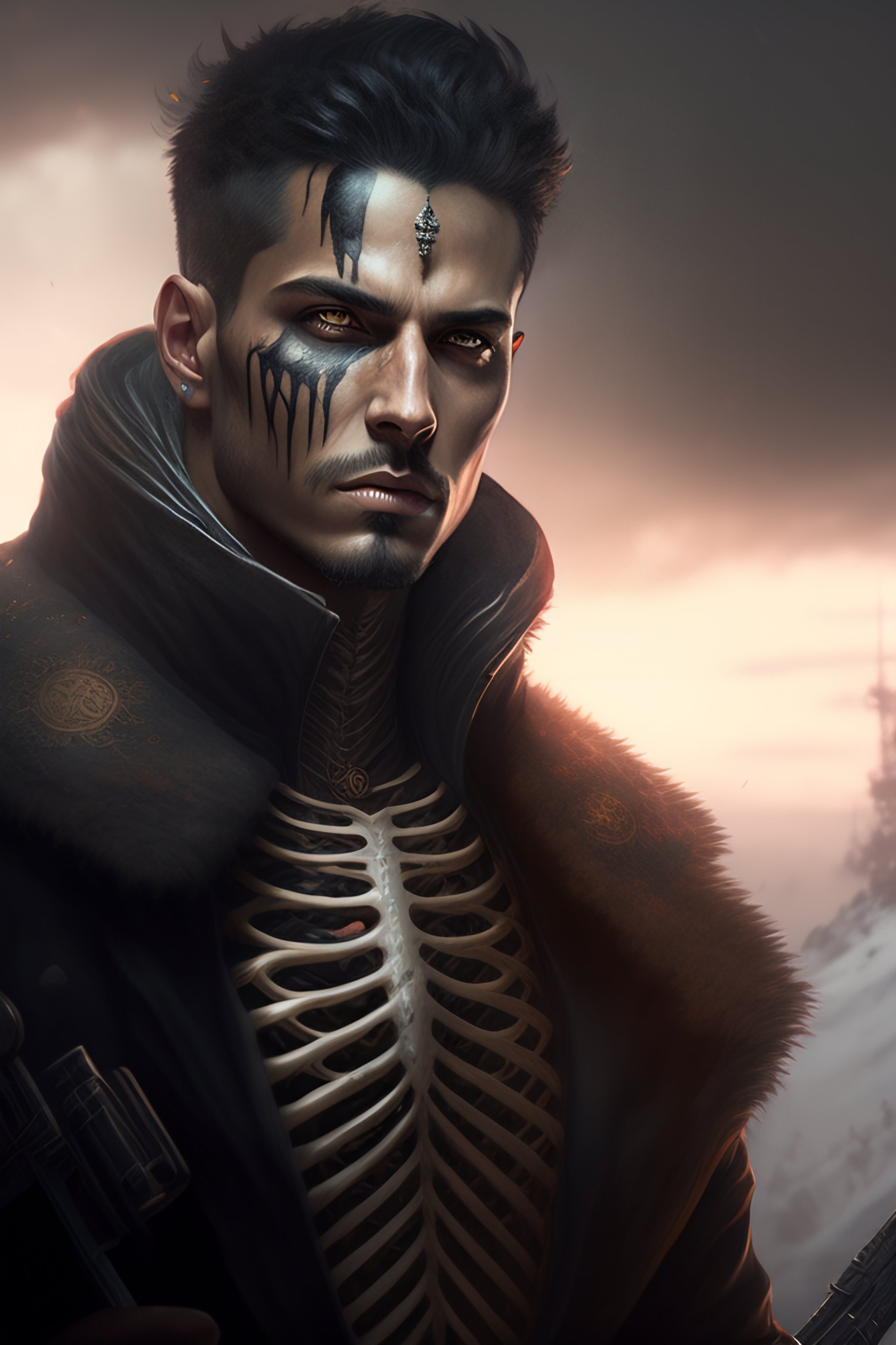 Lexica - Portrait highly detailed, skeleton make up, worms coming out ...