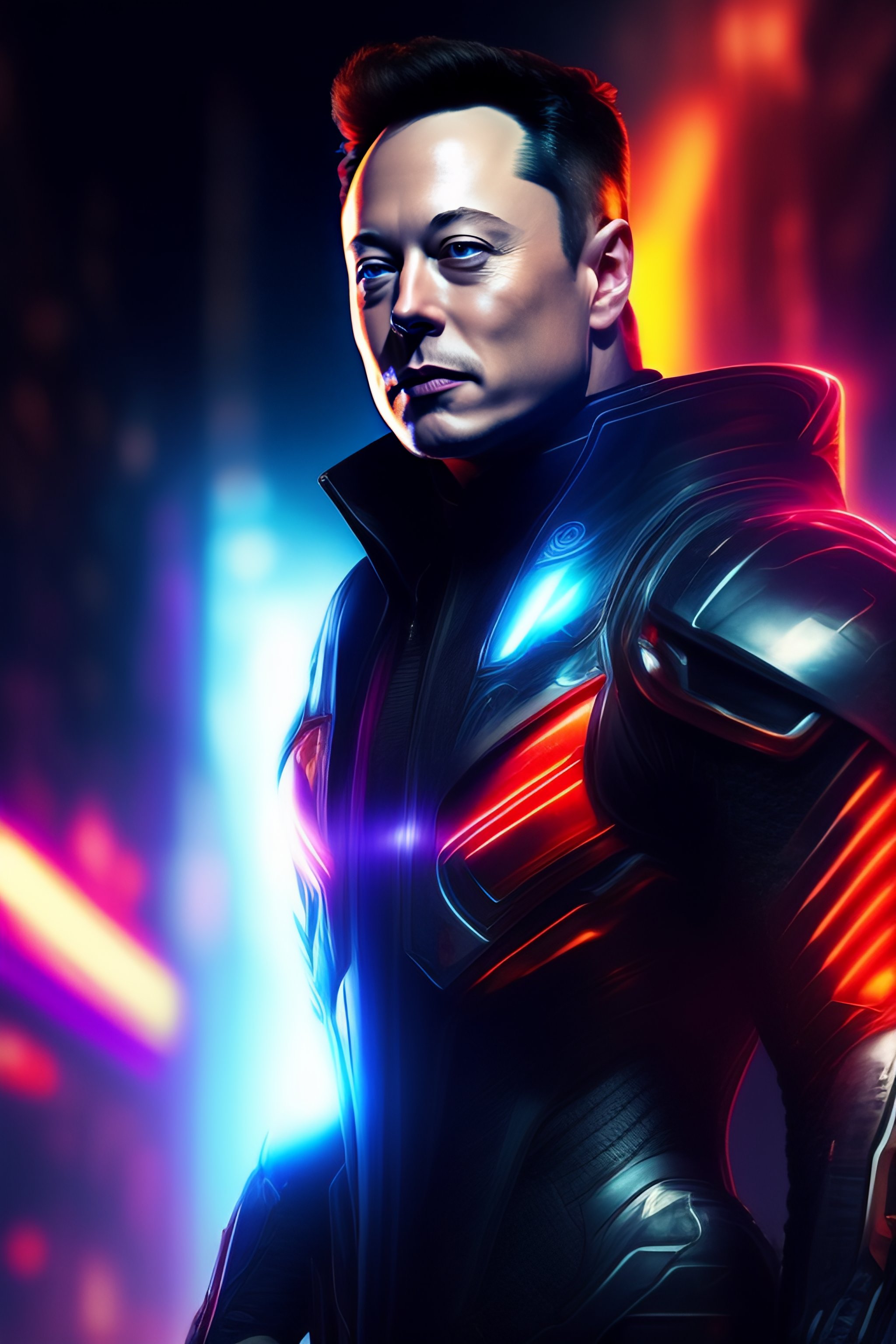 Lexica - Elon Musk as an evil cyborg, futuristic, cyberpunk,