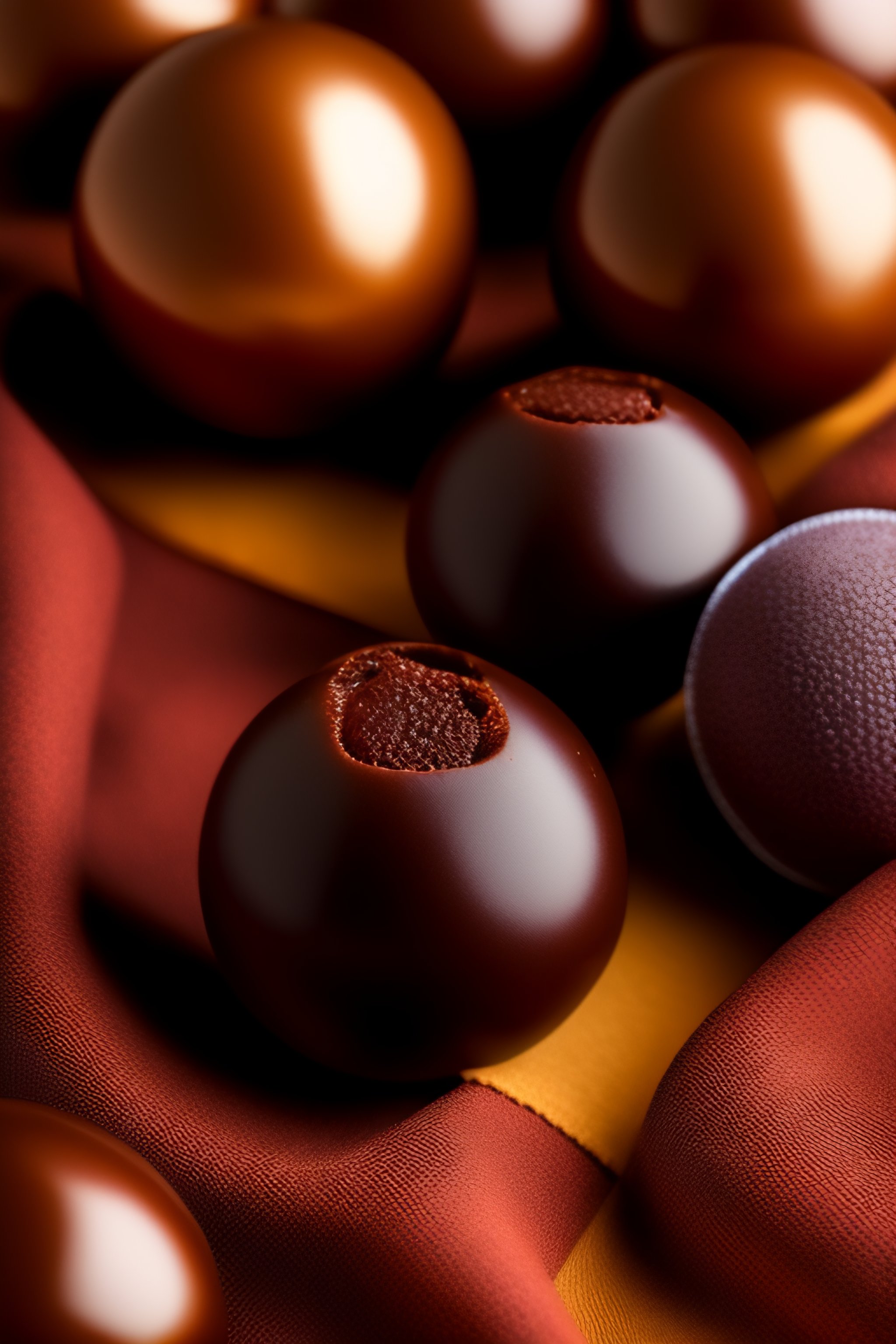 Lexica - A single Praline round ball covered with dark shiny chocolate ...