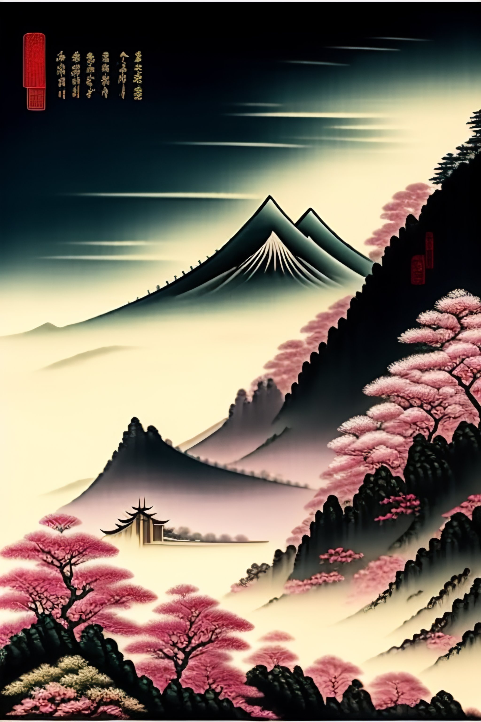 Lexica - A classical chinese painting of a cherry blossom tree on a ...