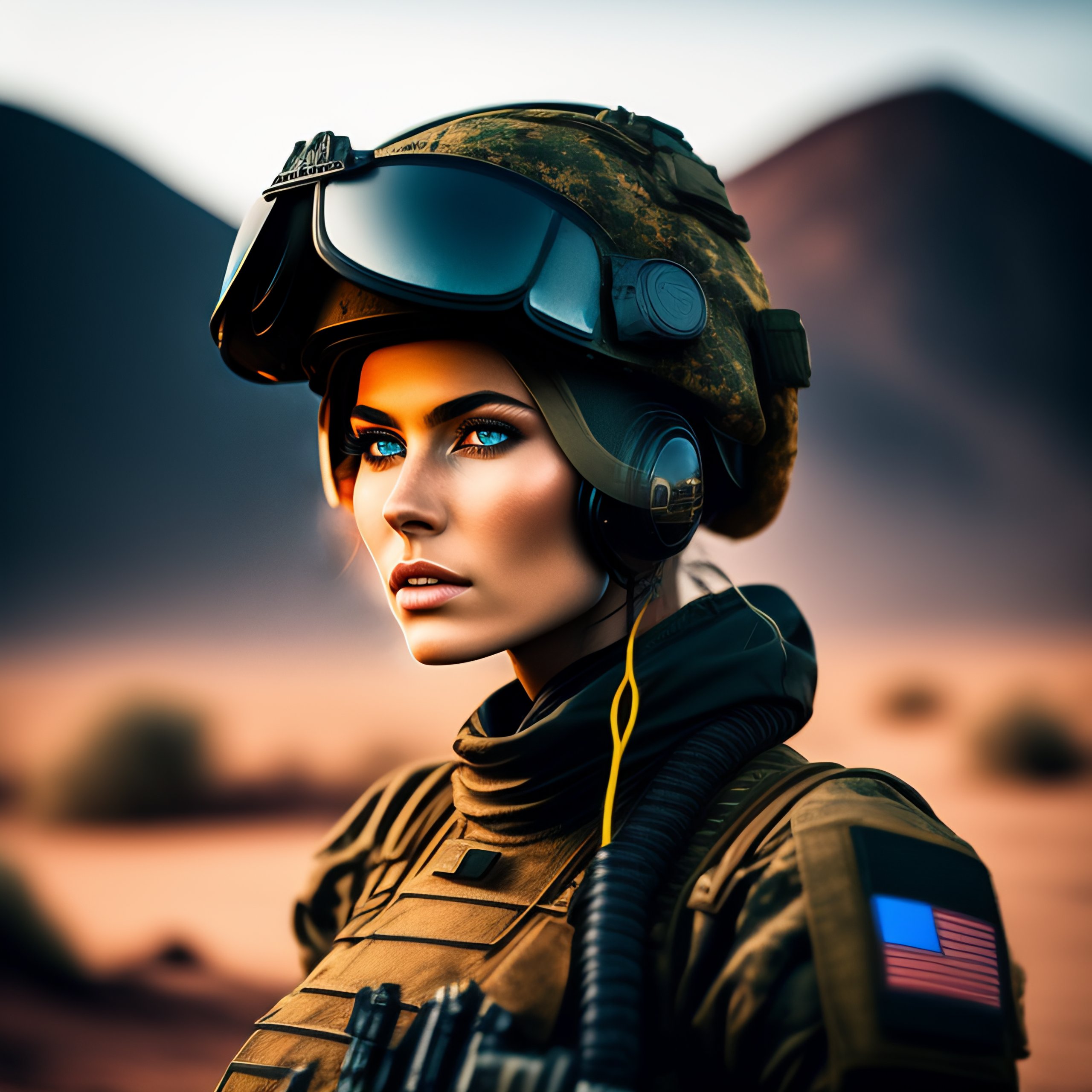 Lexica - A cyber beautiful Russian girl warrior in a burnt land ...