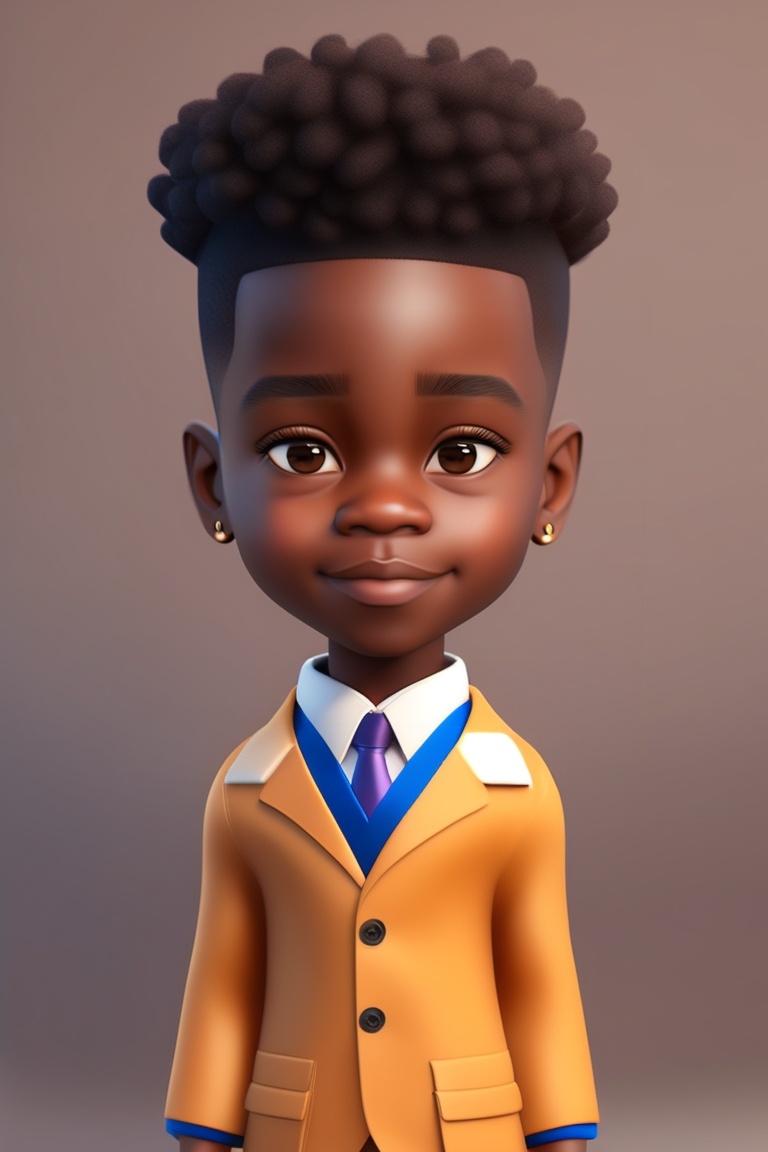 Lexica - Character for a board science video brown skin boy is back ...