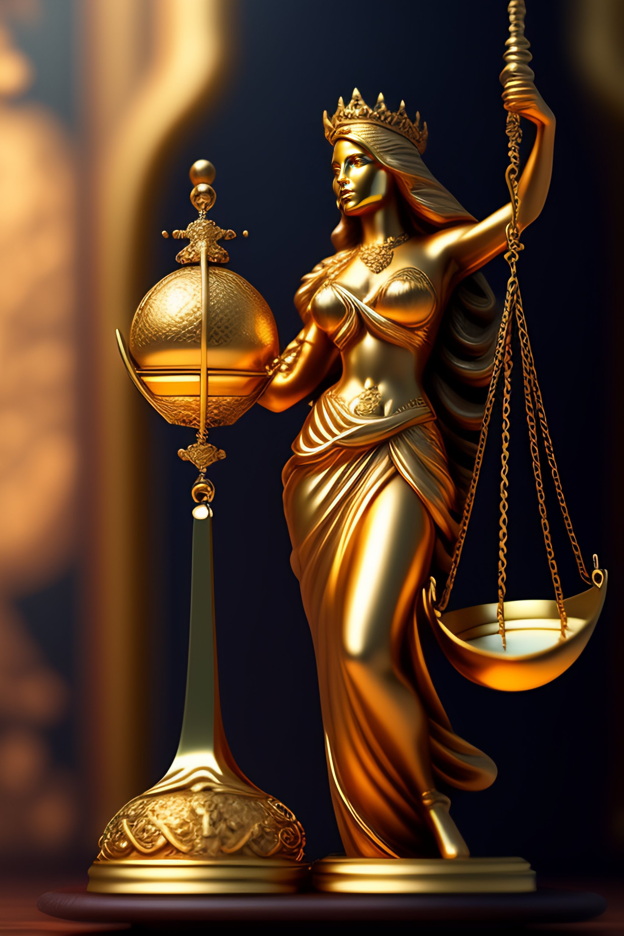 Lexica - Lady justice holding balance scales. intricate, elegant ...