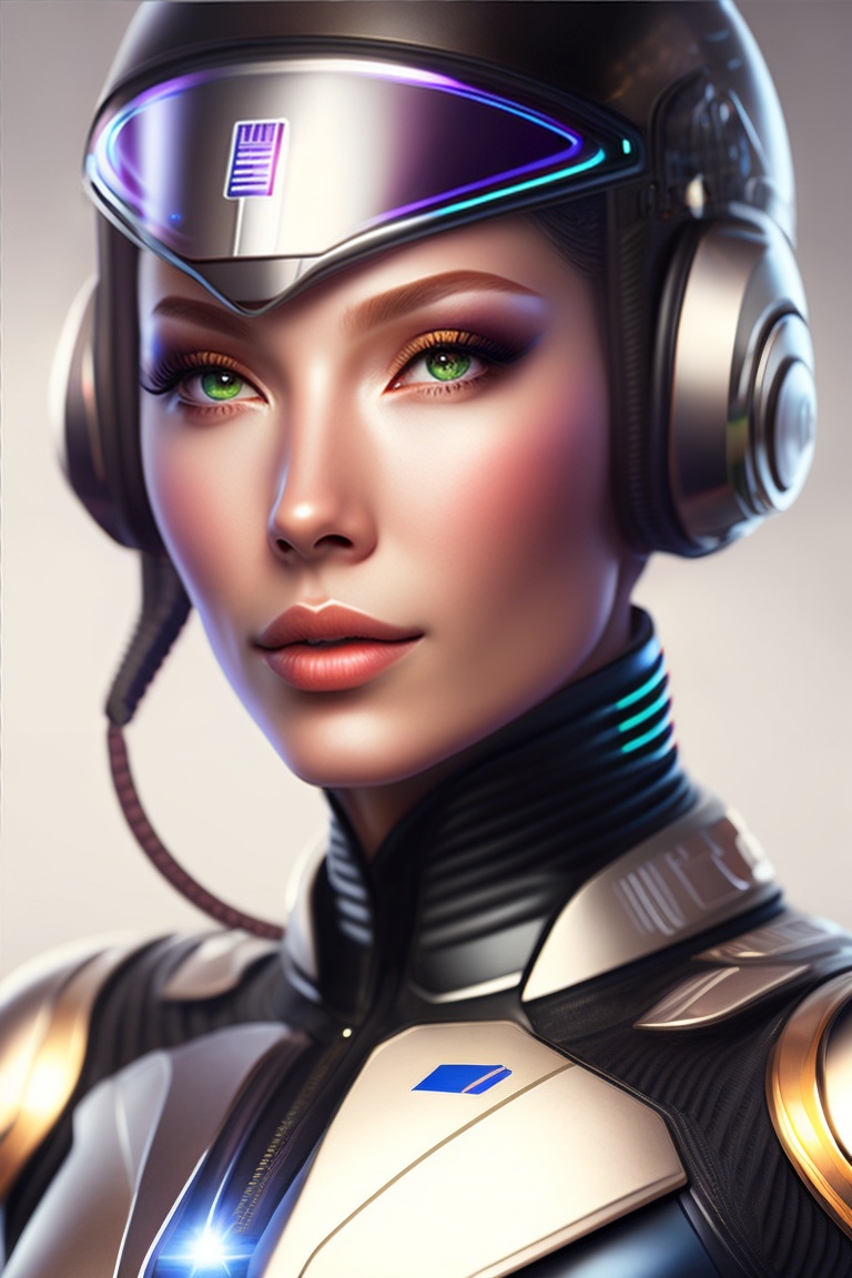 Lexica - Robocop woman full body floating in outer space in a lotus ...