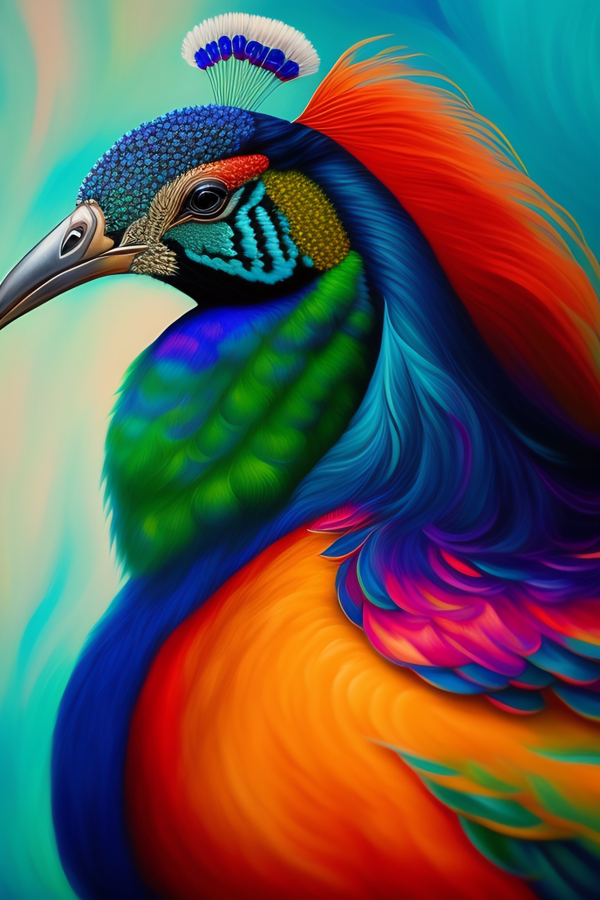 Lexica - Peacock full color painting