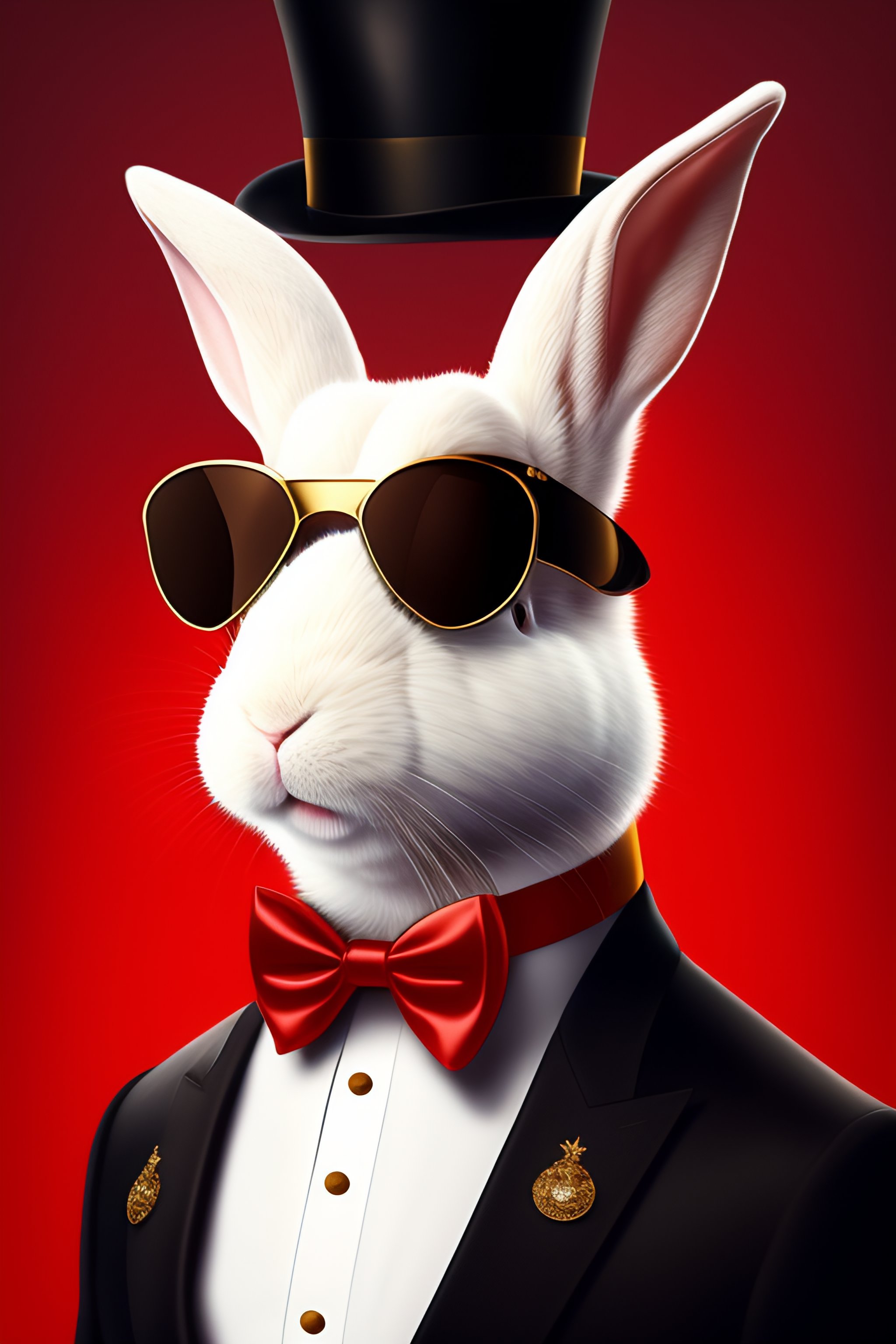 Lexica - Full-bodied portrait, cartoon white young male rabbit wearing ...