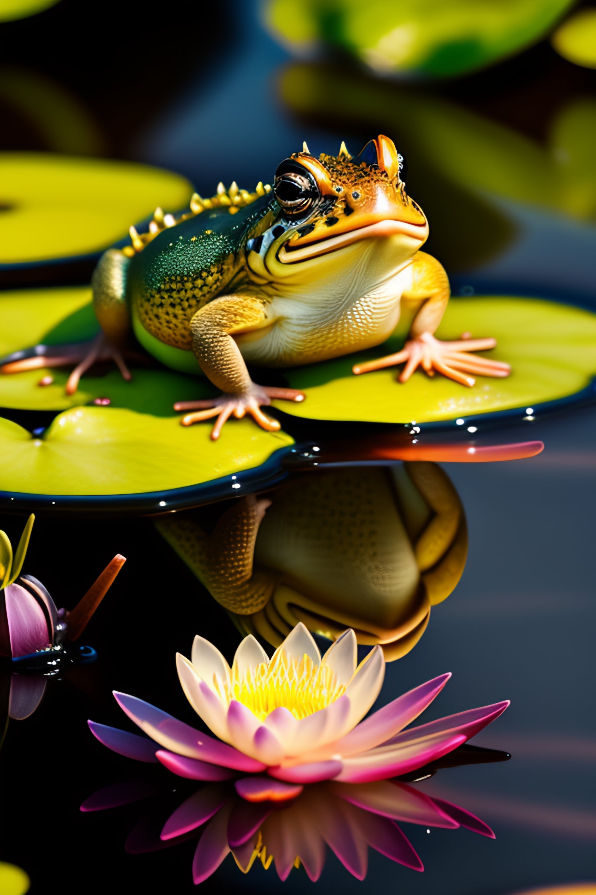 Lexica - King toad on his waterlily