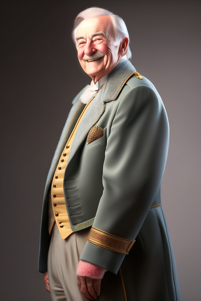 Lexica - A british old man ,with beatifull and light smiling posture