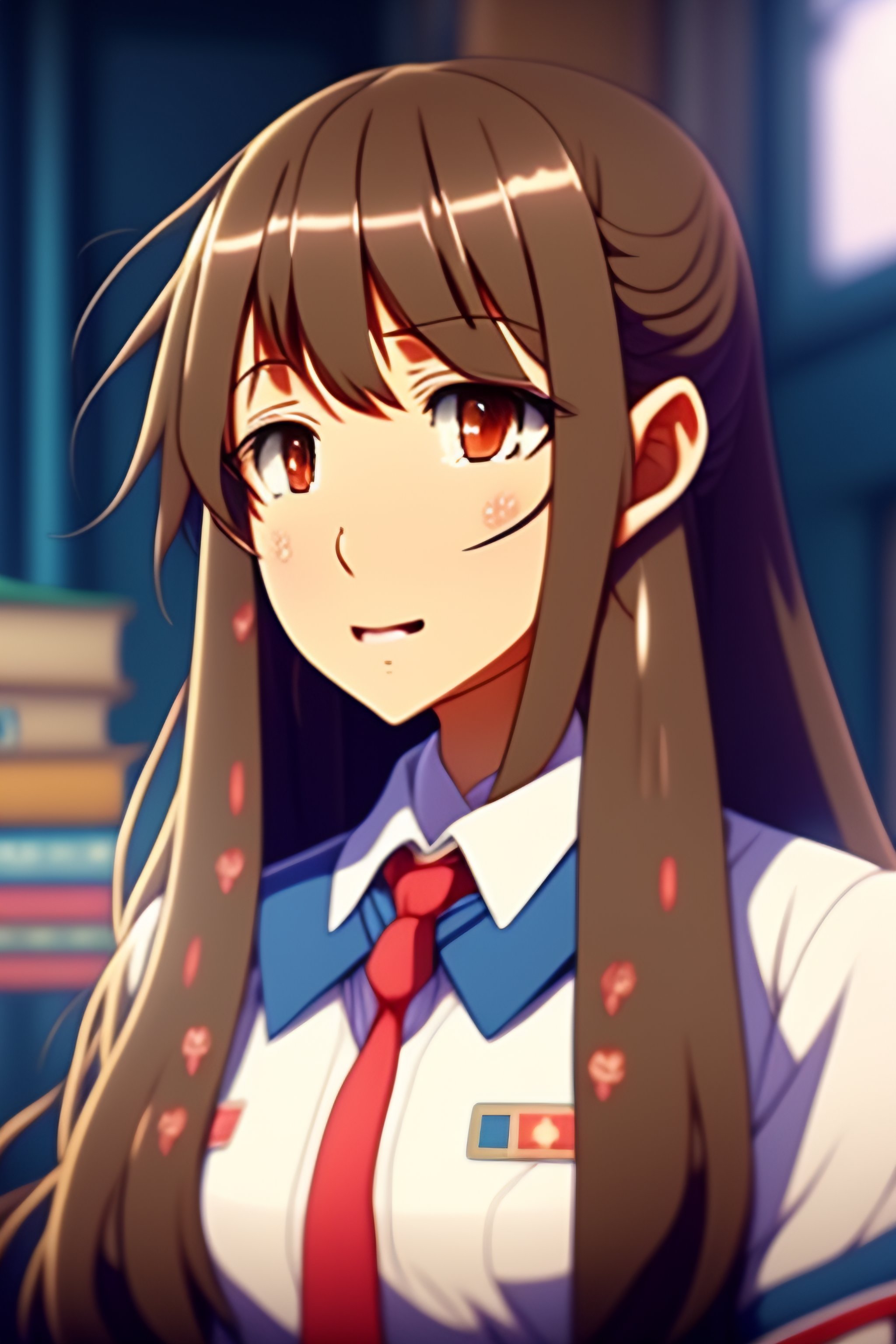 Lexica - A beautiful girl student, wearing a school uniform, with long ...