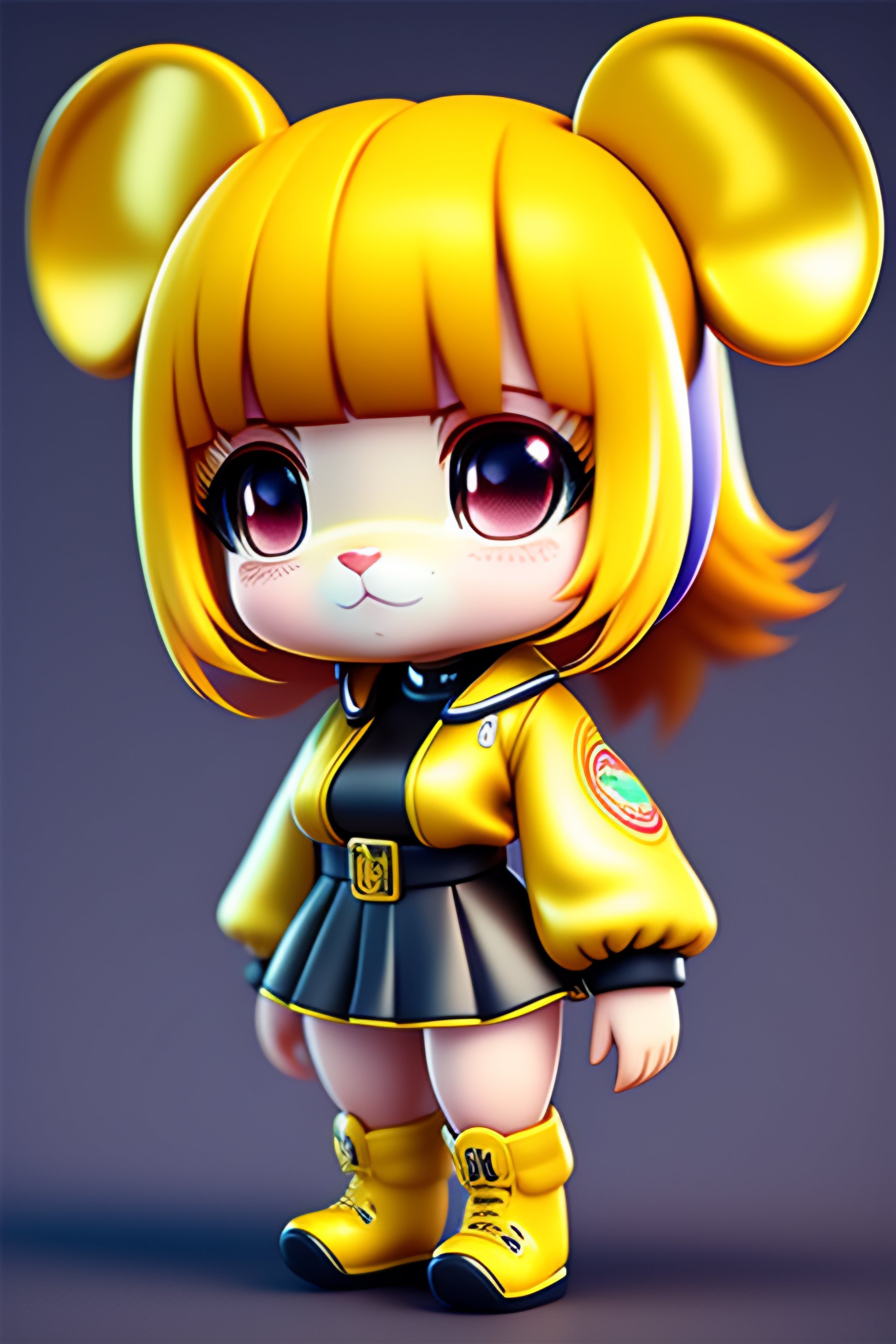 Lexica - Kemono girl chibi,imagen detail,3d realist,boxing,bunny,yellow ...
