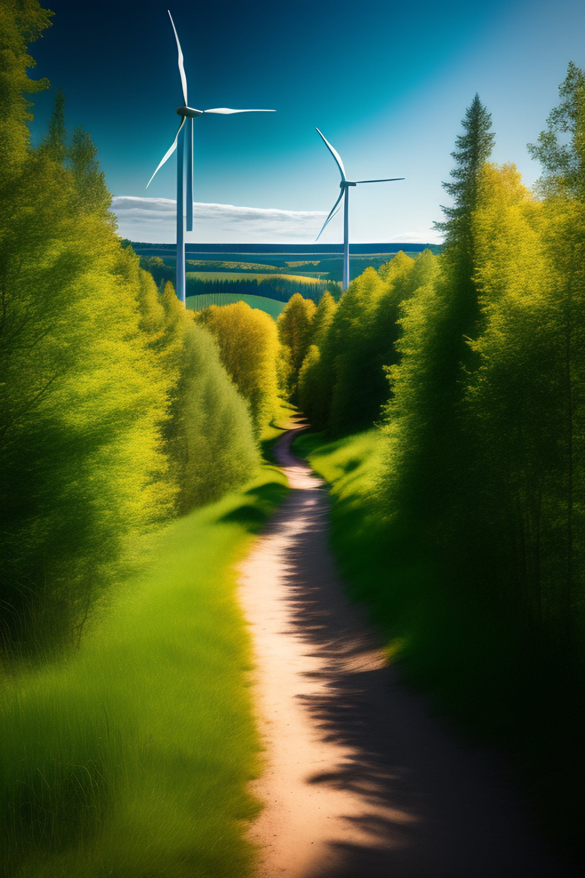 Lexica - Forest path of coarse gravel, to the right of the forest are ...