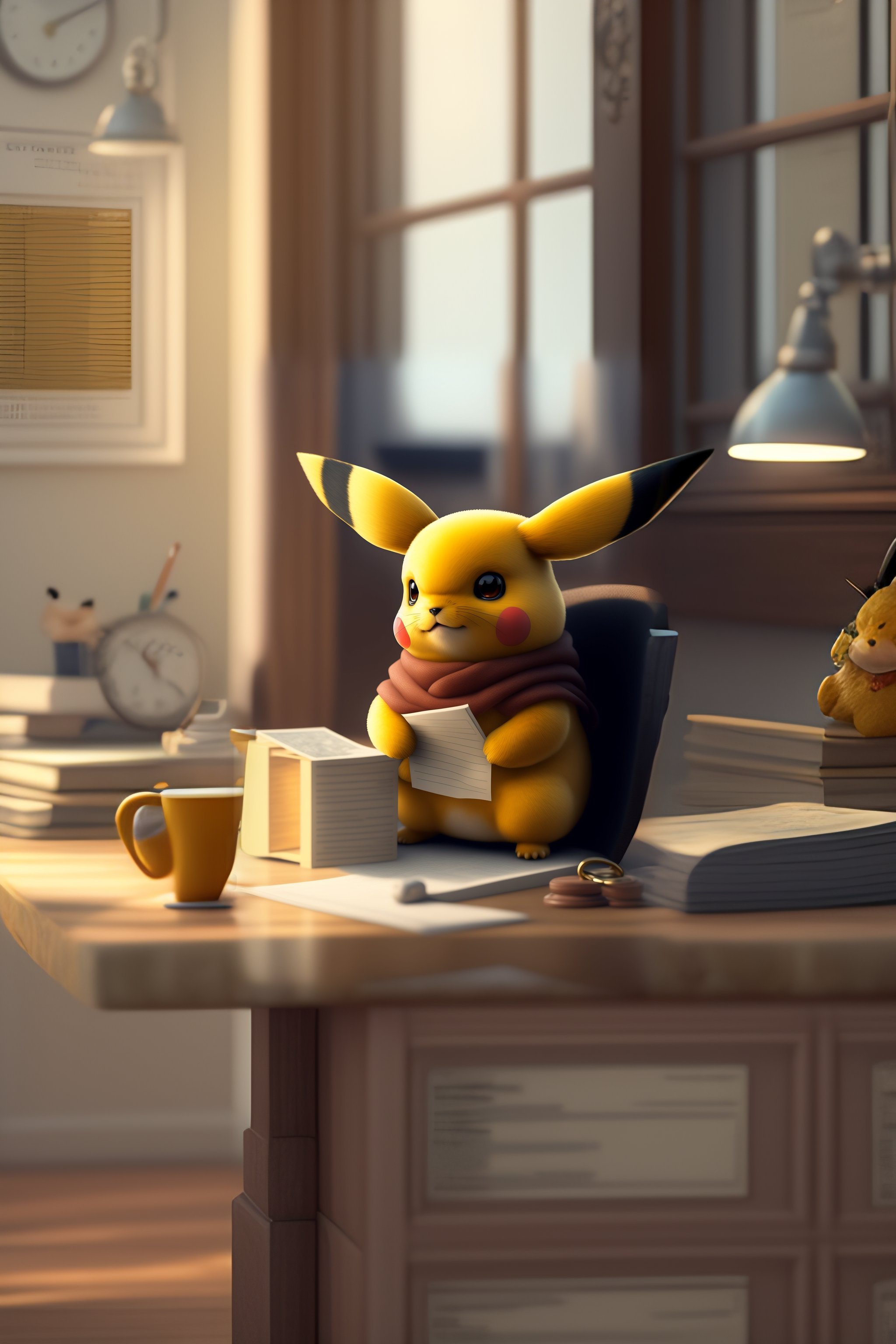 Lexica - Pikachu commiting tax fraud, paperwork, exhausted, cute ...