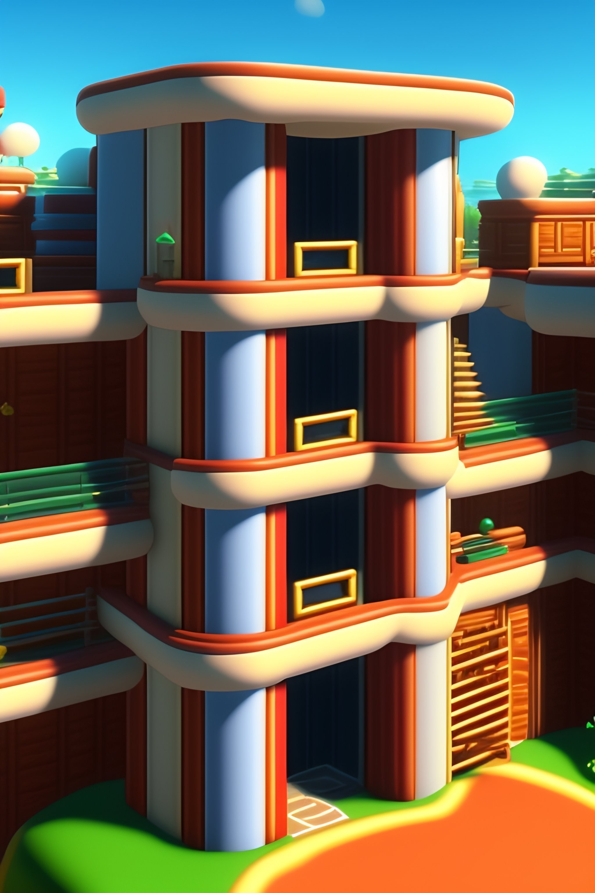 Lexica - Super mario, one floor foot center, pixar style, 3d style ...