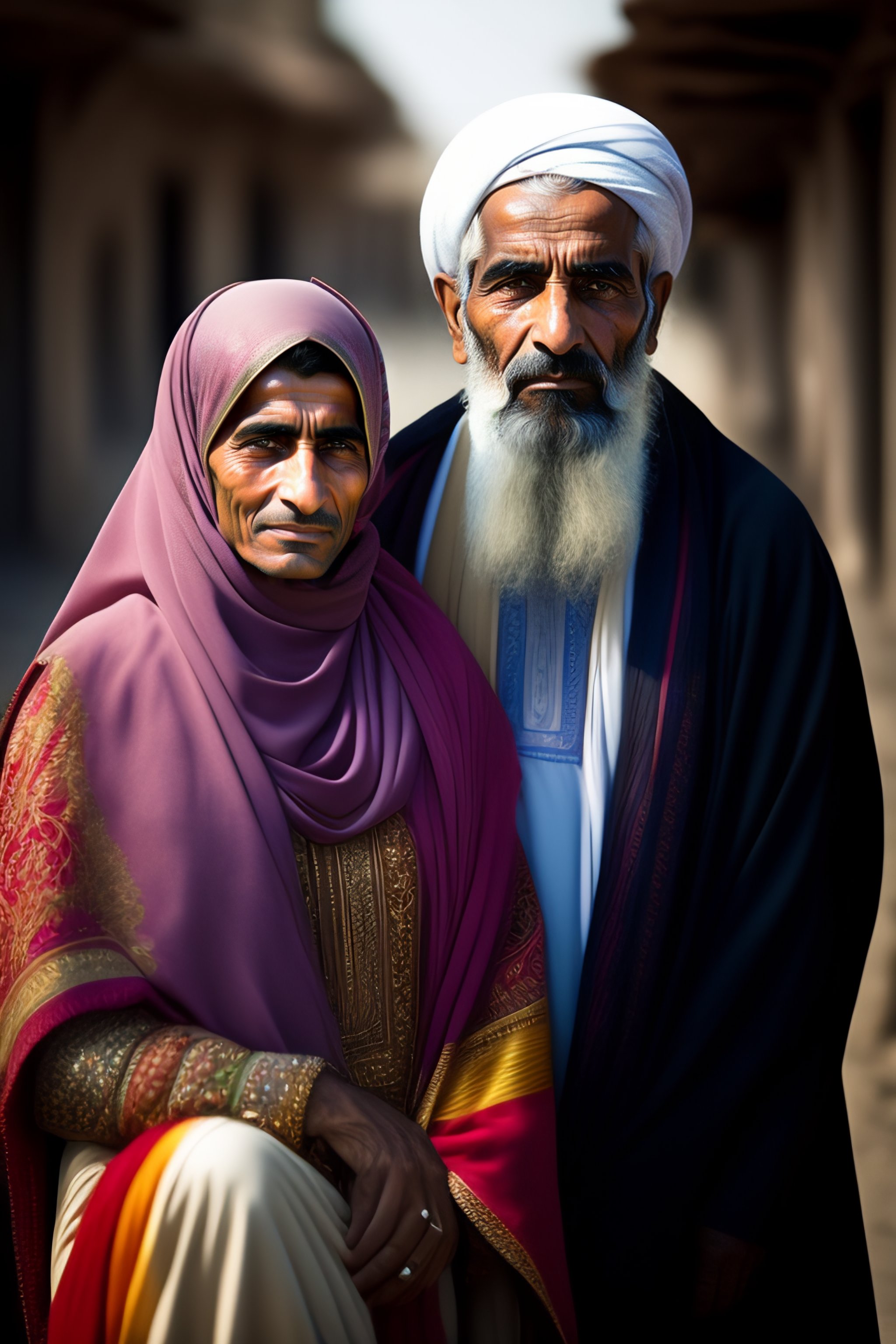 Lexica - Portrait Iranian poor muslim man and woman