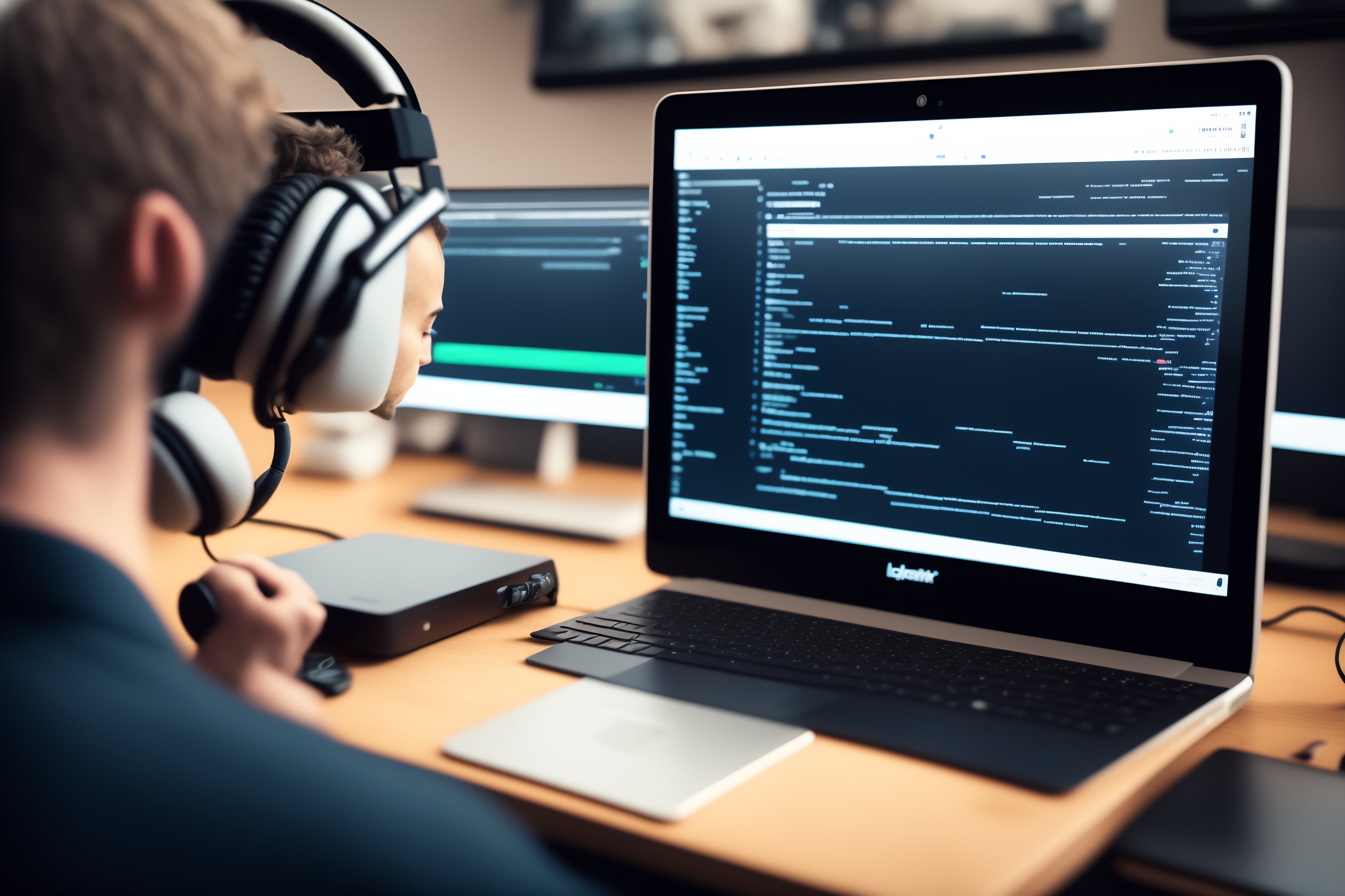 Lexica - Hipster programers working on laptop, code in screen ...