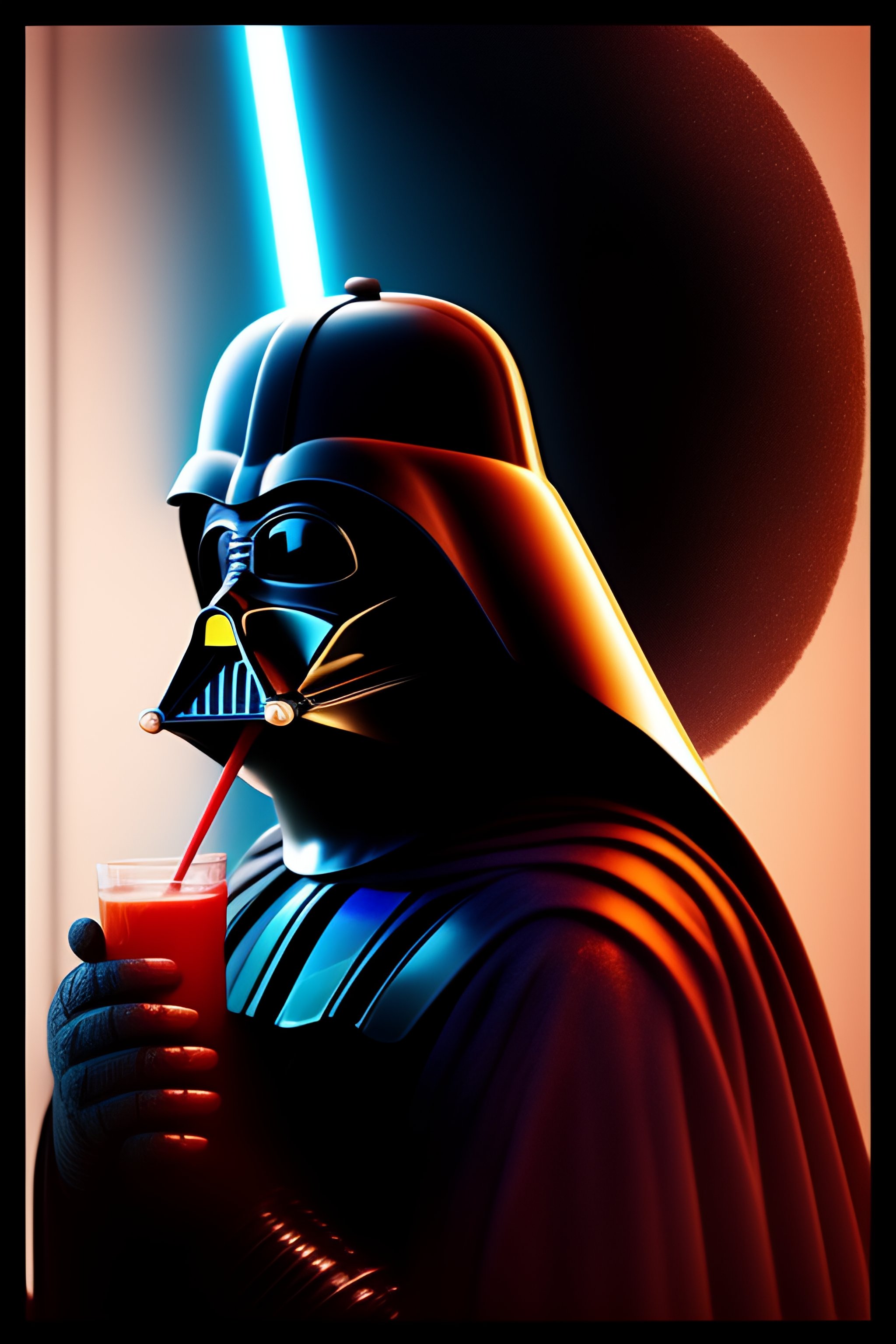 Lexica - Darth vader drinking tea digital art
