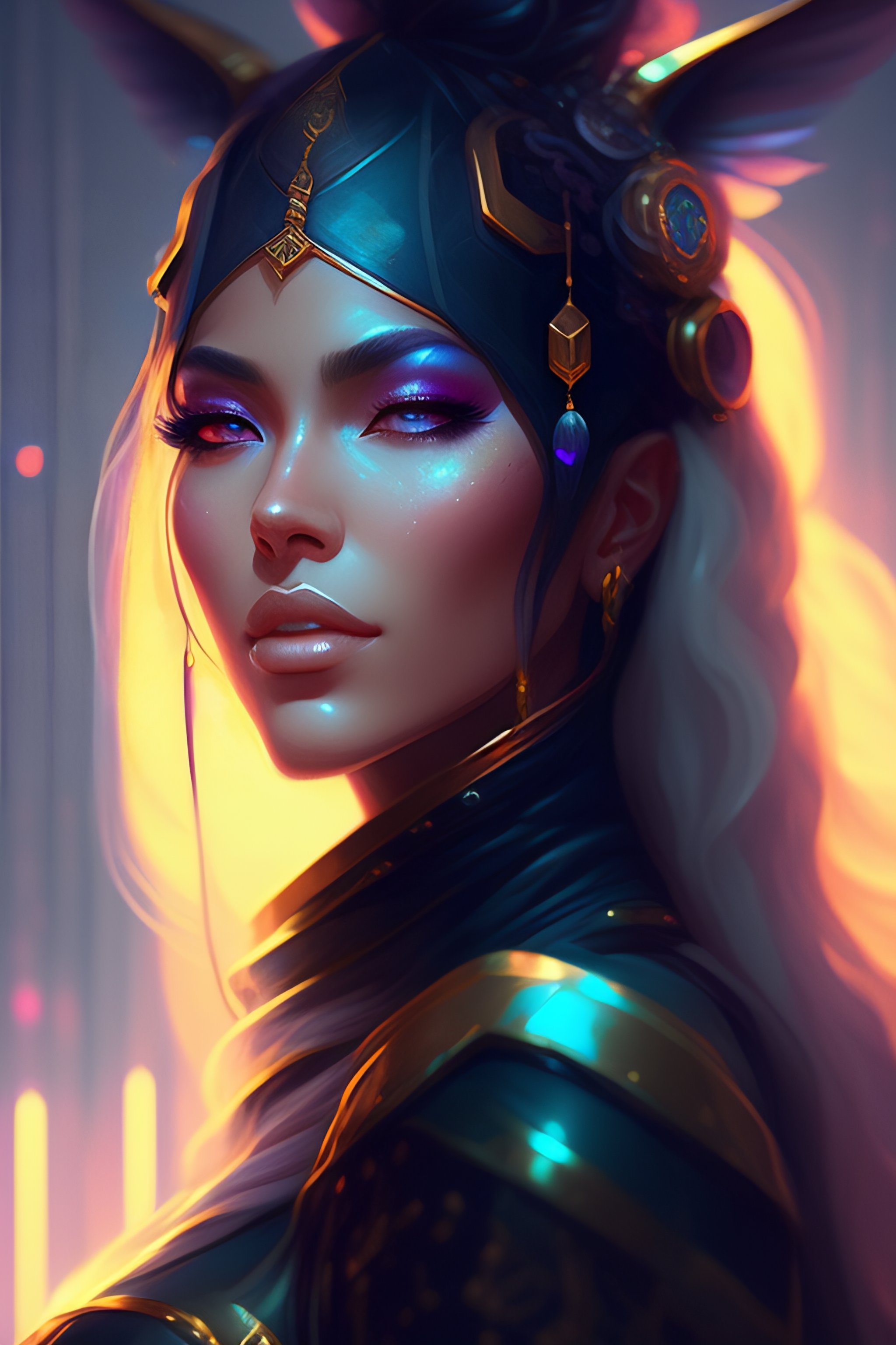 Lexica - A portrait of a beautiful cybernetic soothsayer, cyberpunk ...