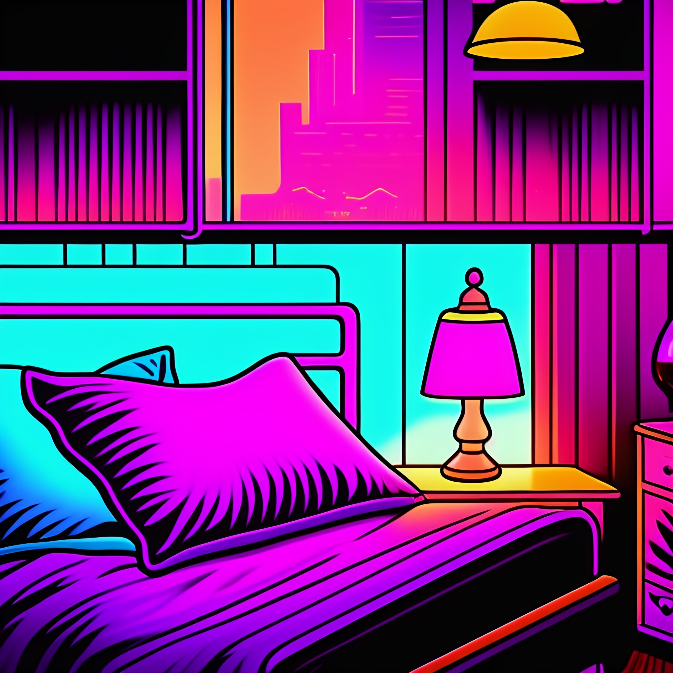 Lexica - A woman on a bed robs an object from her husband's nightstand ...