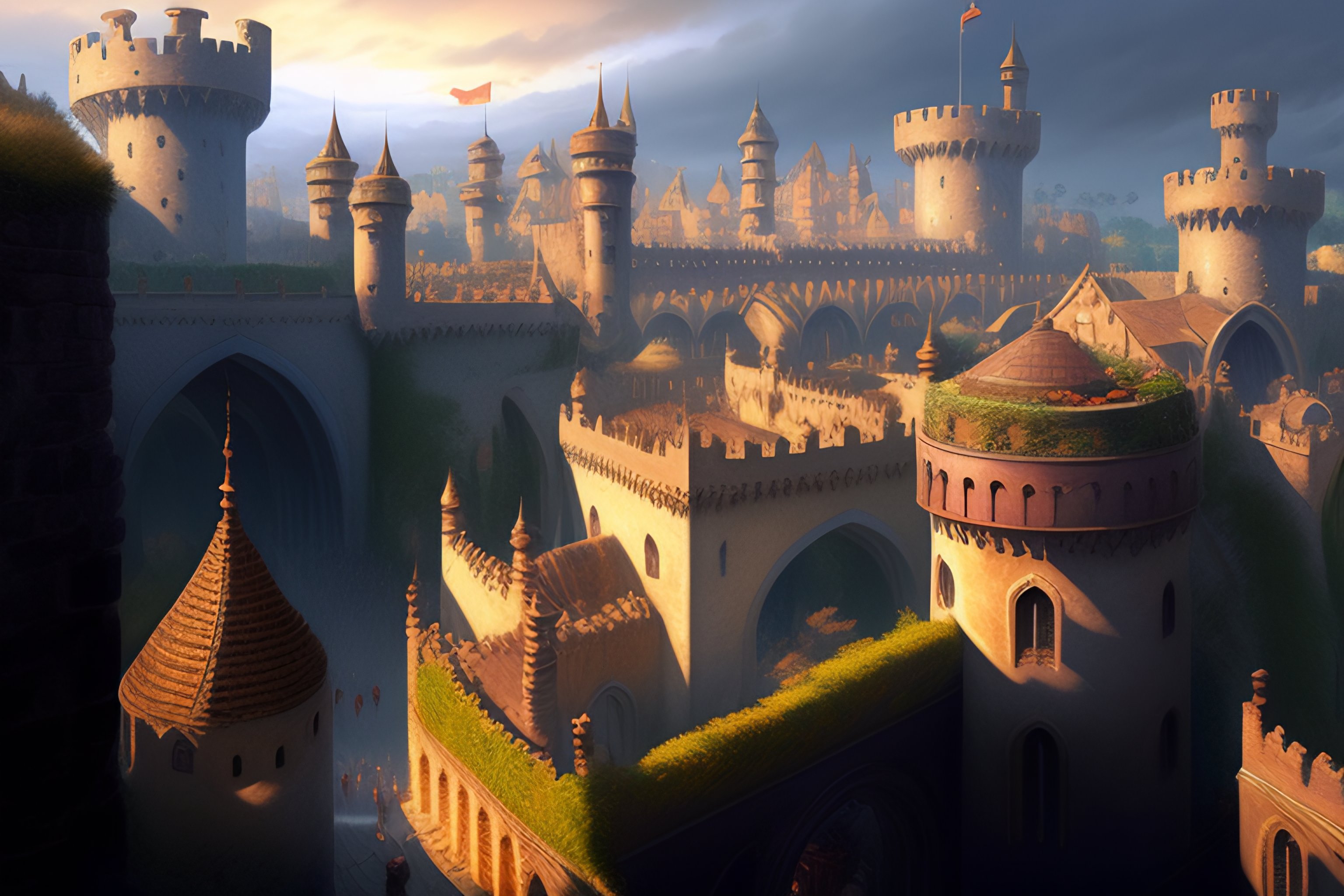 Lexica - Medieval capital city, fantasy, huge castle, hyper detailed ...