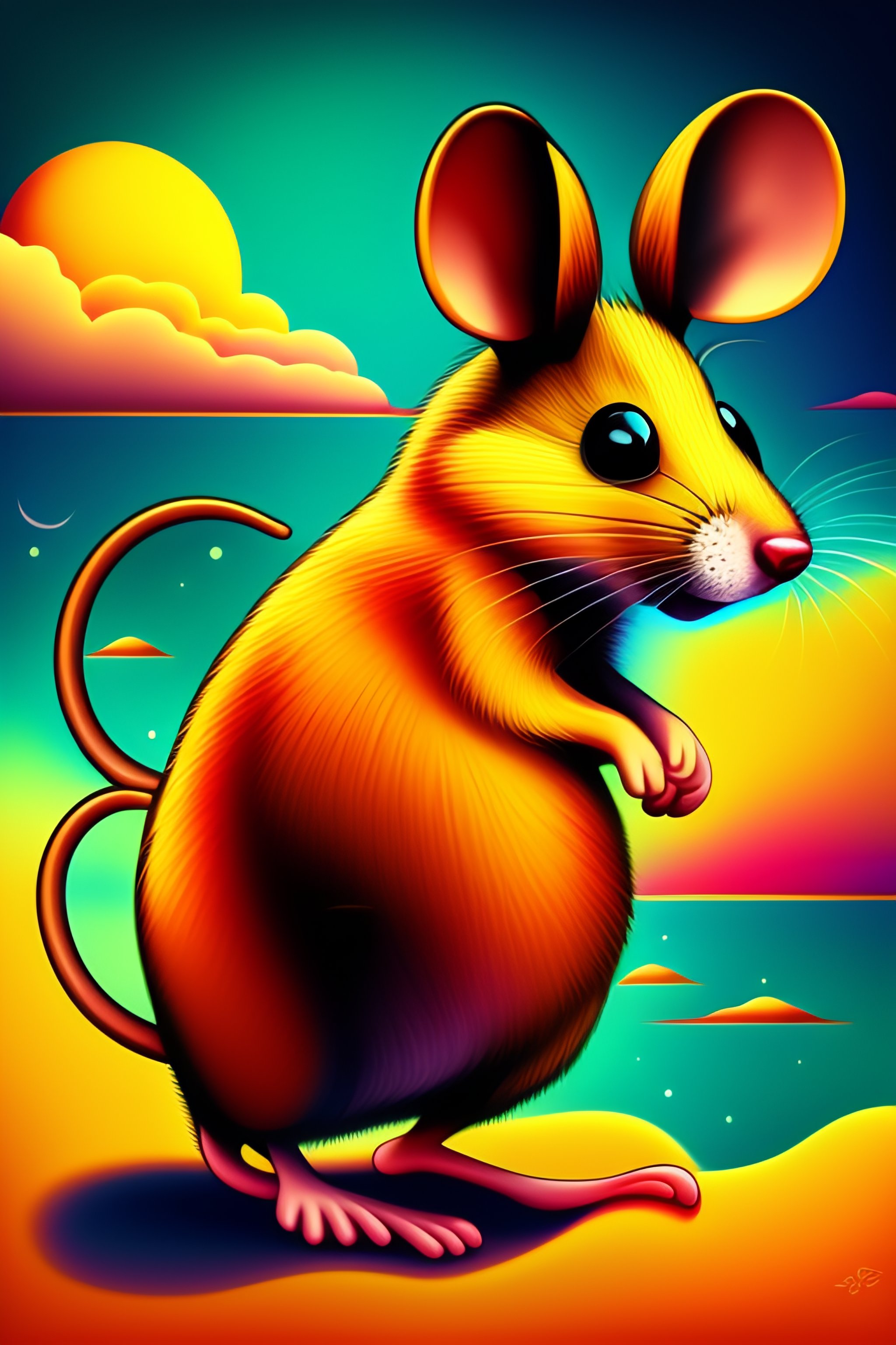 Lexica - Anthropomorphic mouse traveling, abstract, creative ...
