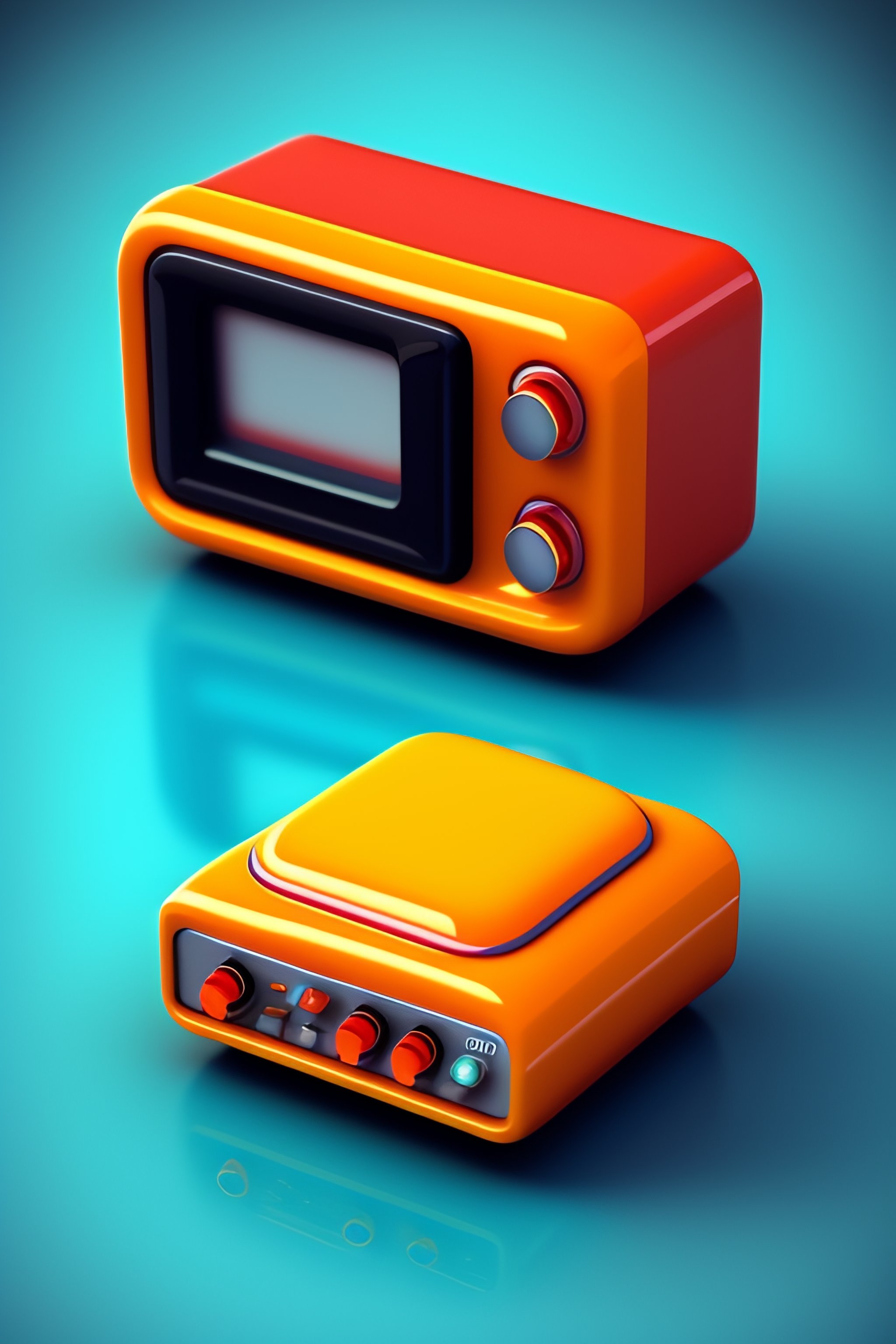Lexica - 3D pixel retro tiny cute electronics render.