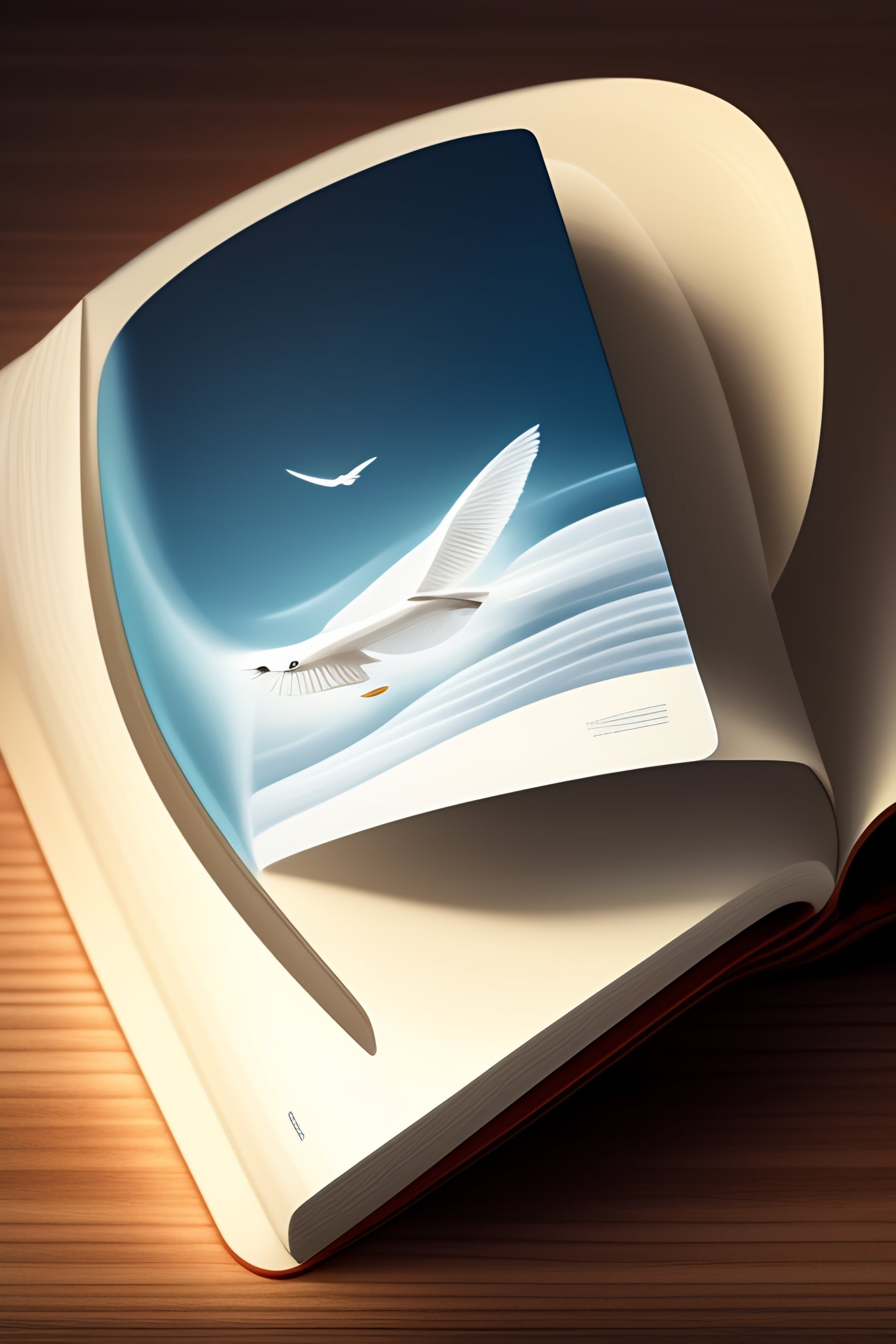 Lexica - An open book with white sheets flying out of it, a storybook ...