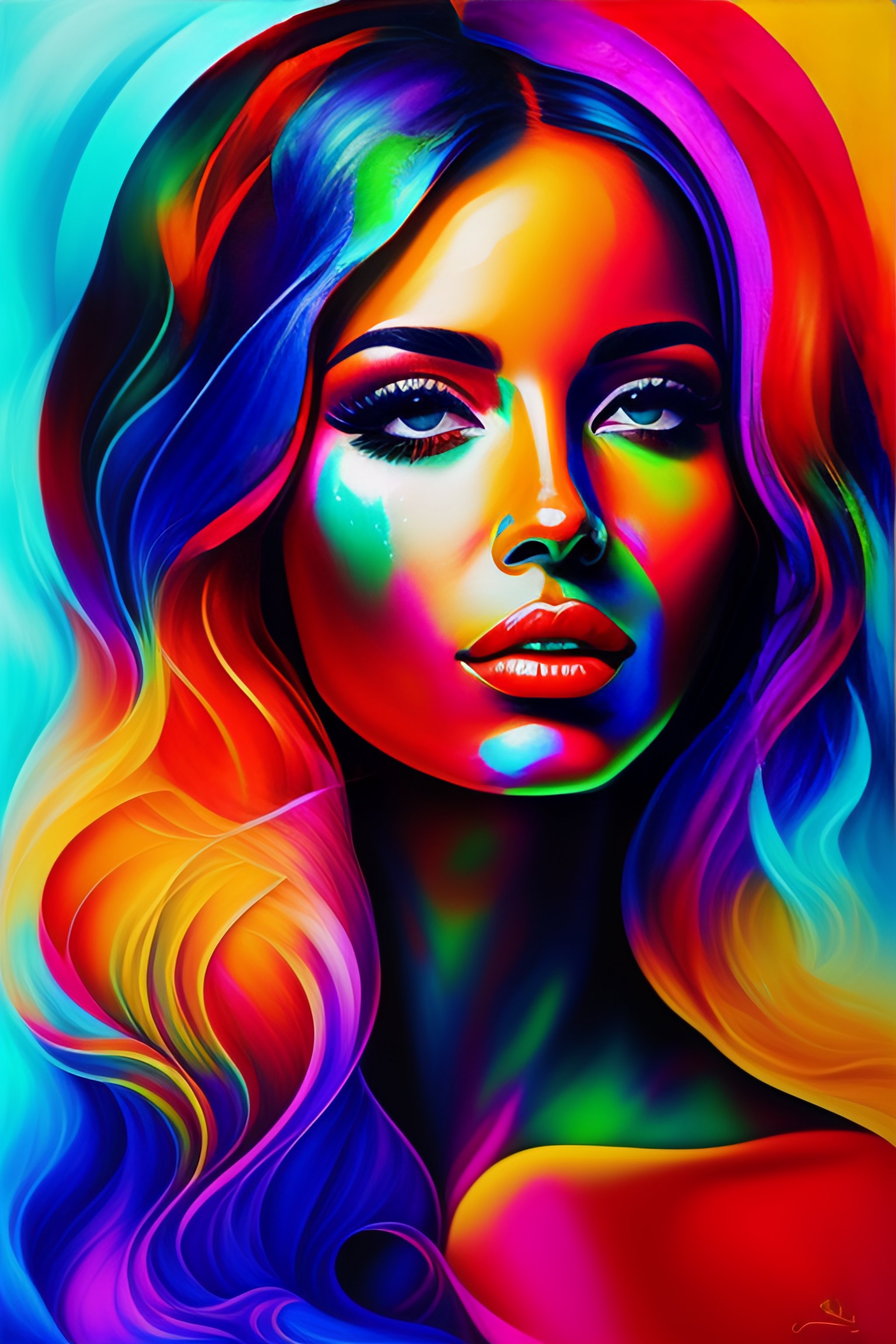 Lexica - Beautiful portrait of a female latina abstract expressionism ...