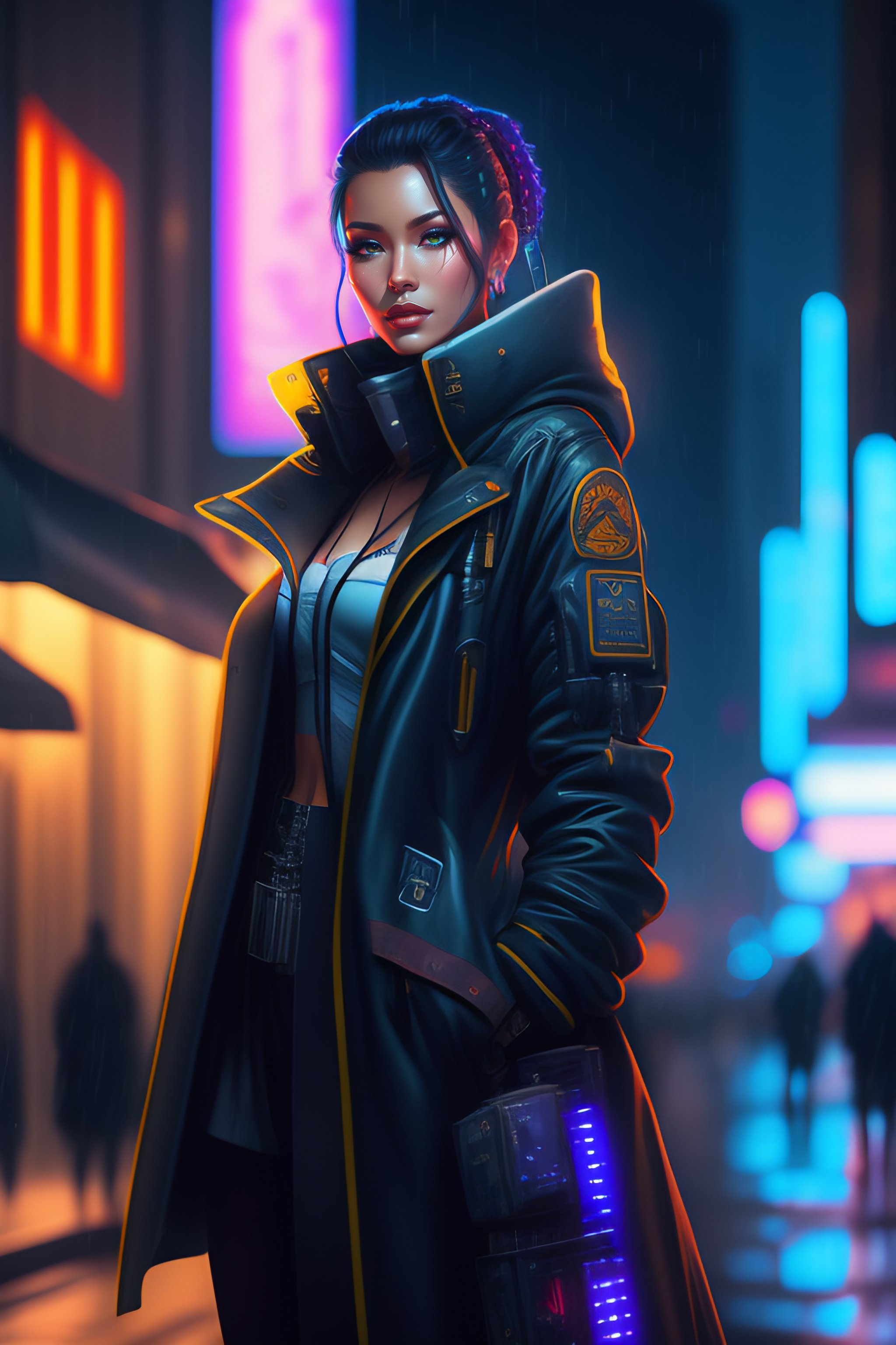 Lexica - Character portrait of a robot wearing stylish cyberpunk ...