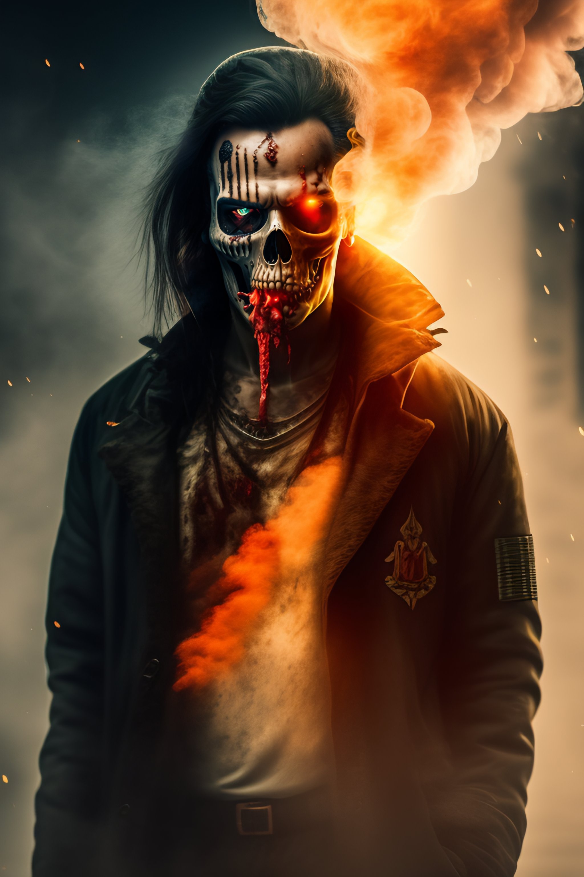 Lexica - Zombie in smoke background