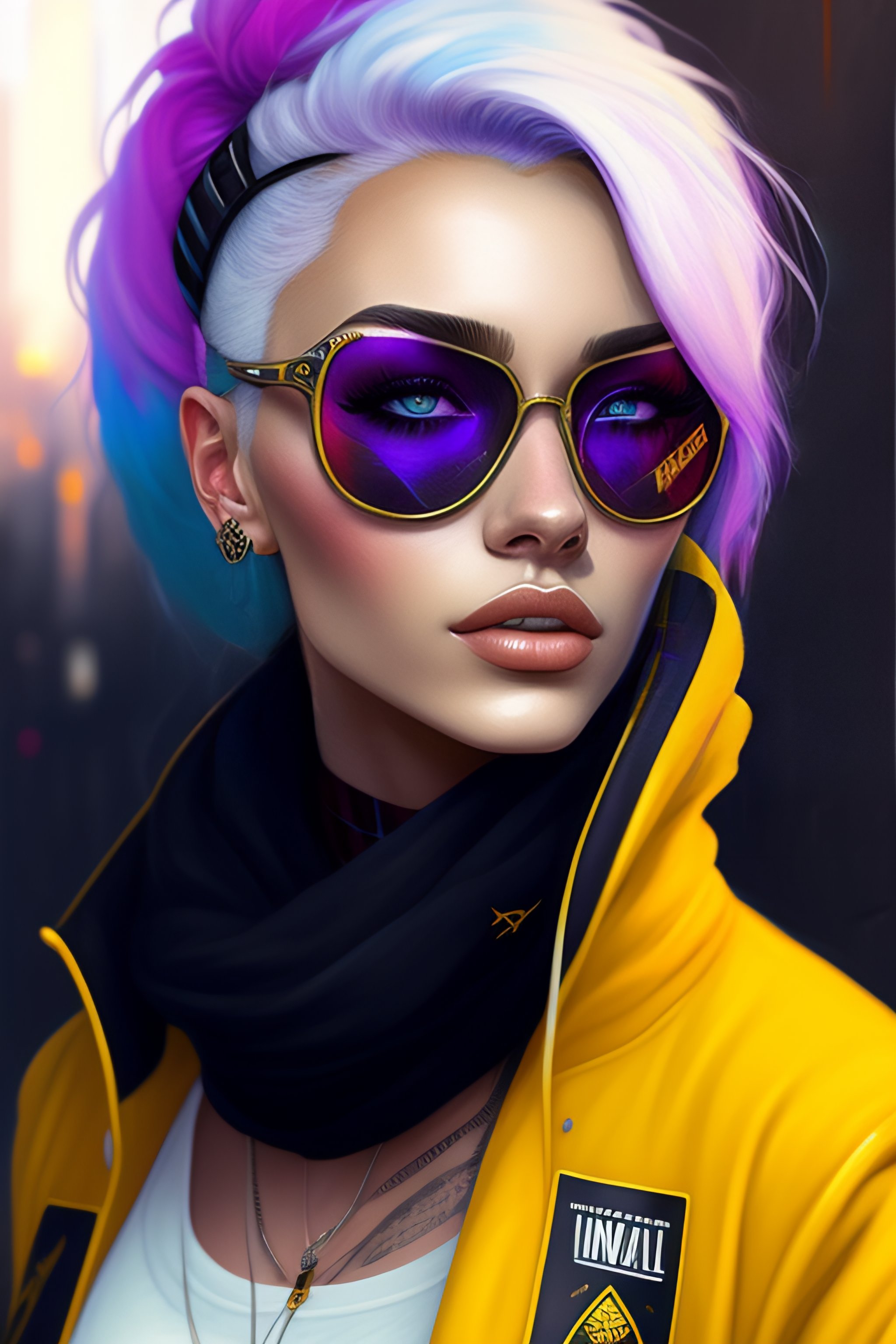 Lexica - Highly detailed portrait of a sewer emo punk lady student ...