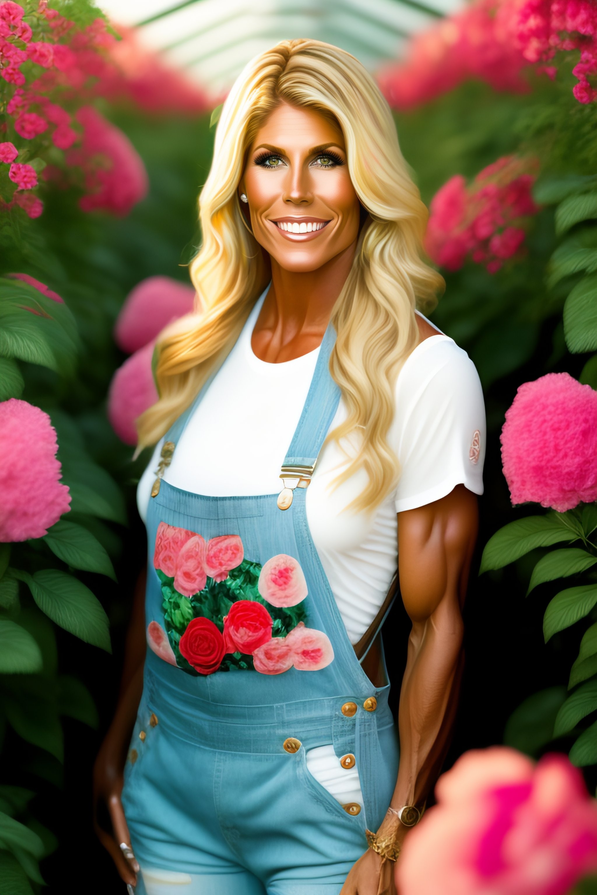 Lexica - Full body Portrait of torrie wilson gardener wearing overalls ...