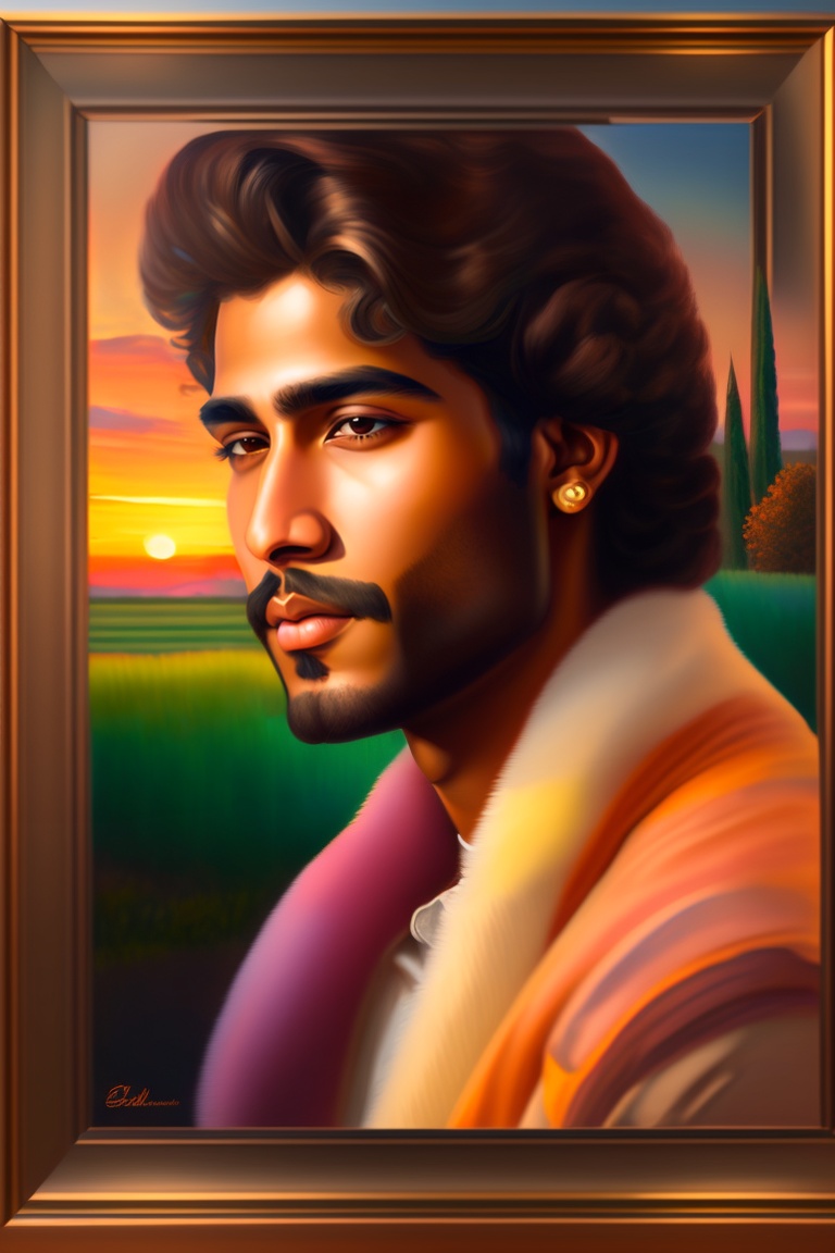 Lexica - A young handsome indian man with sheeny brown skin wearing a ...