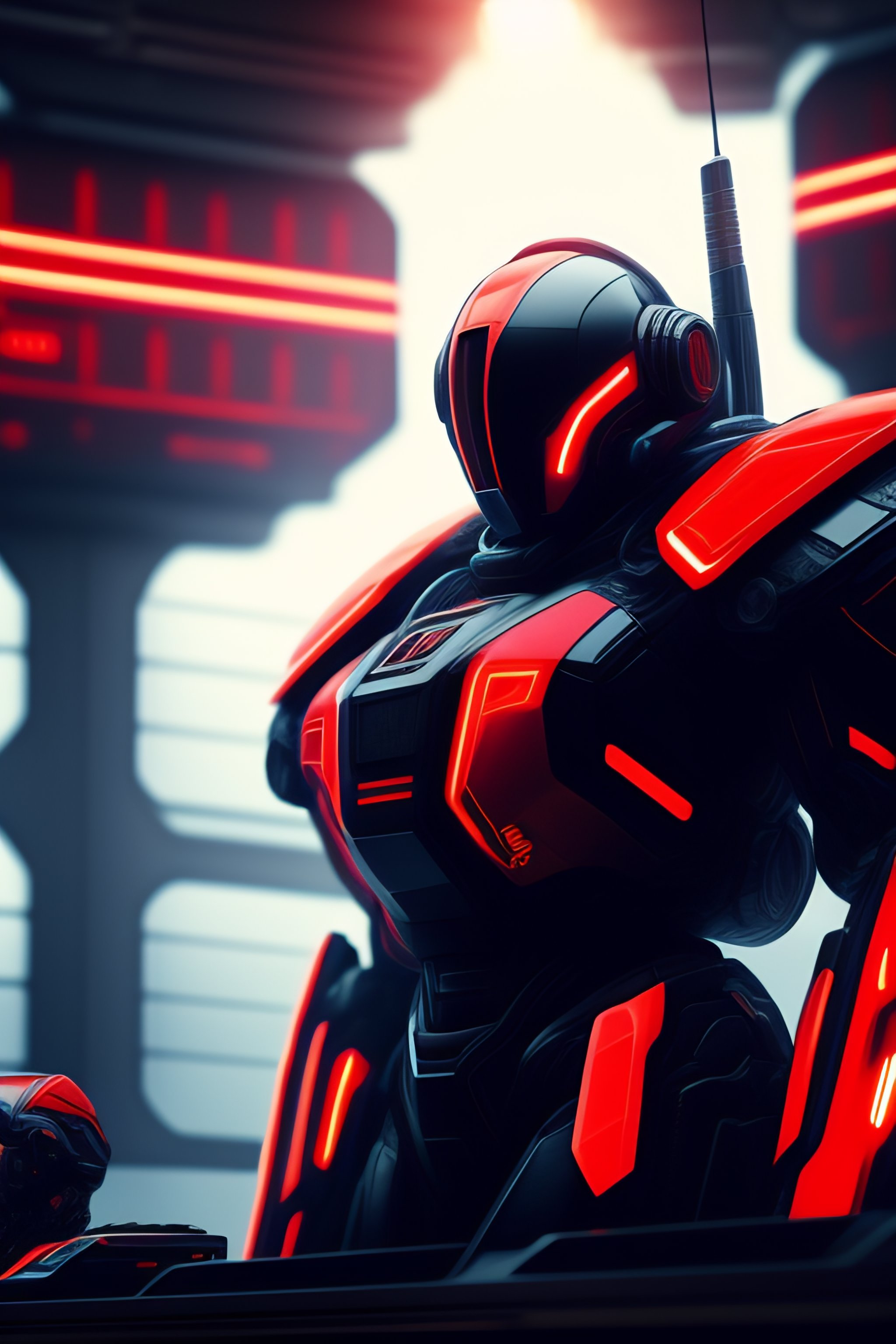 Lexica - Control room , massive , big screen , red black theme , men ...